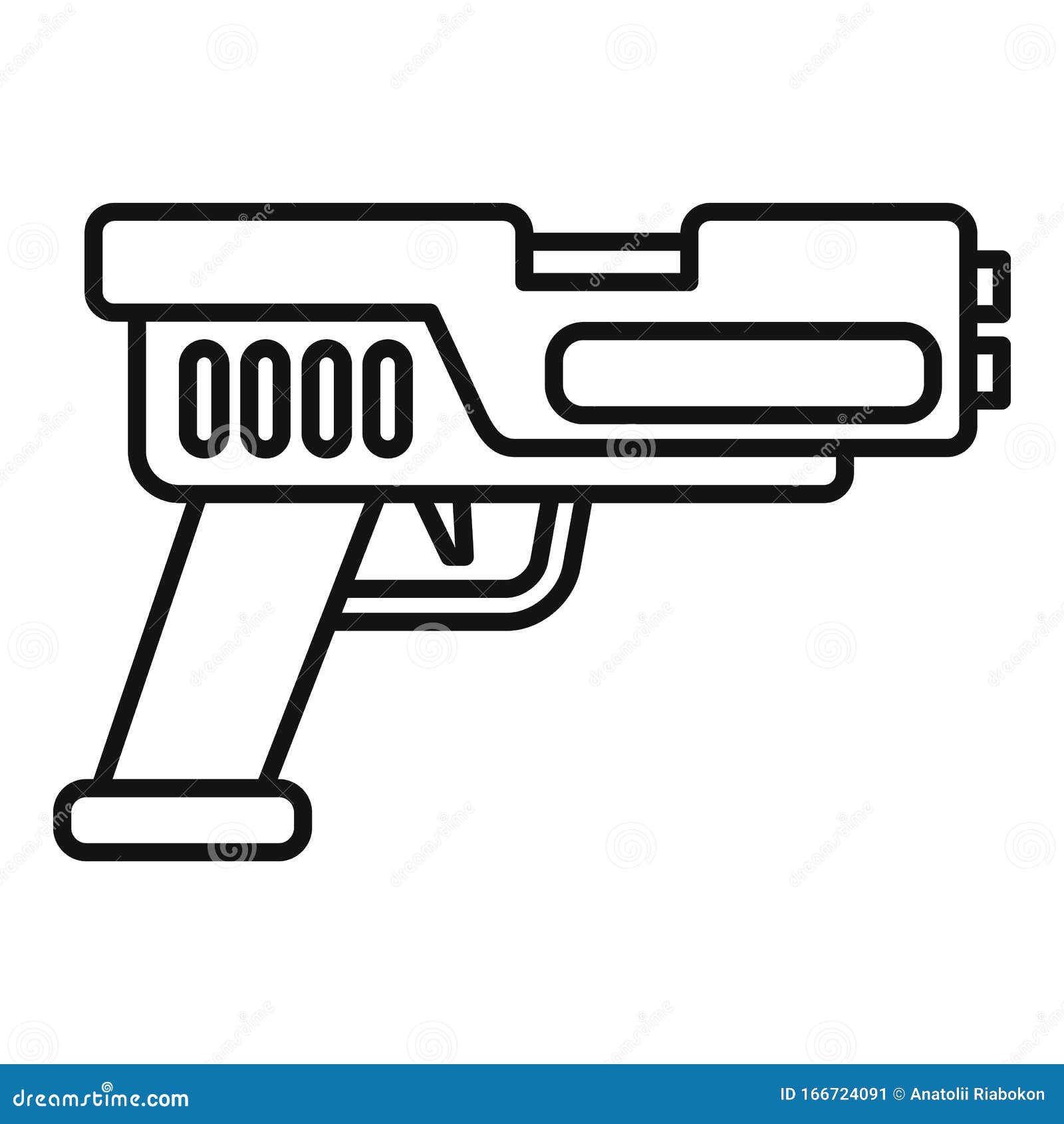 Automatic Blaster Icon, Outline Style Stock Vector - Illustration of ...