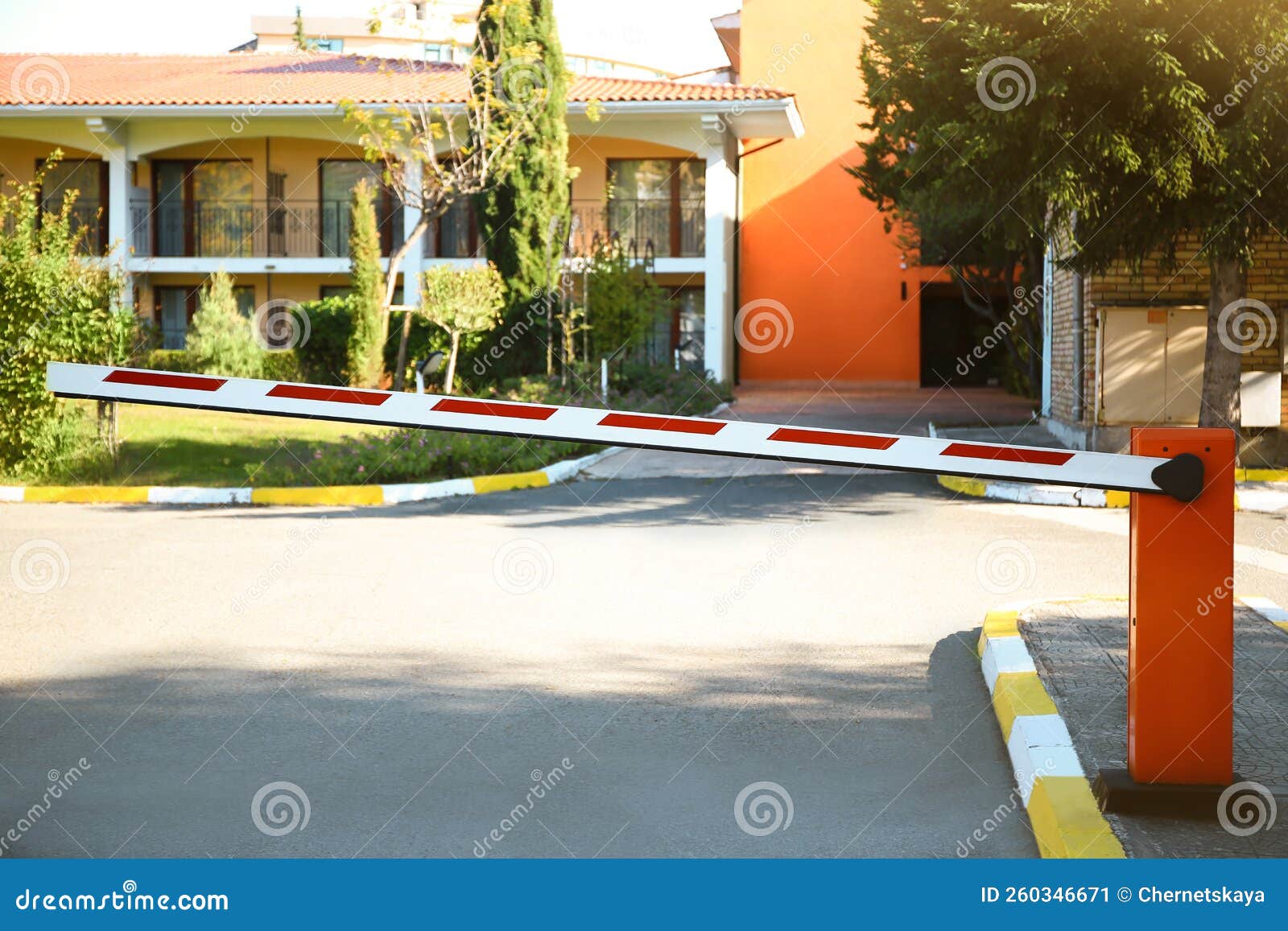 Boom Barrier Or Boom Gate On Road In The Forest Park.Riding Is ...
