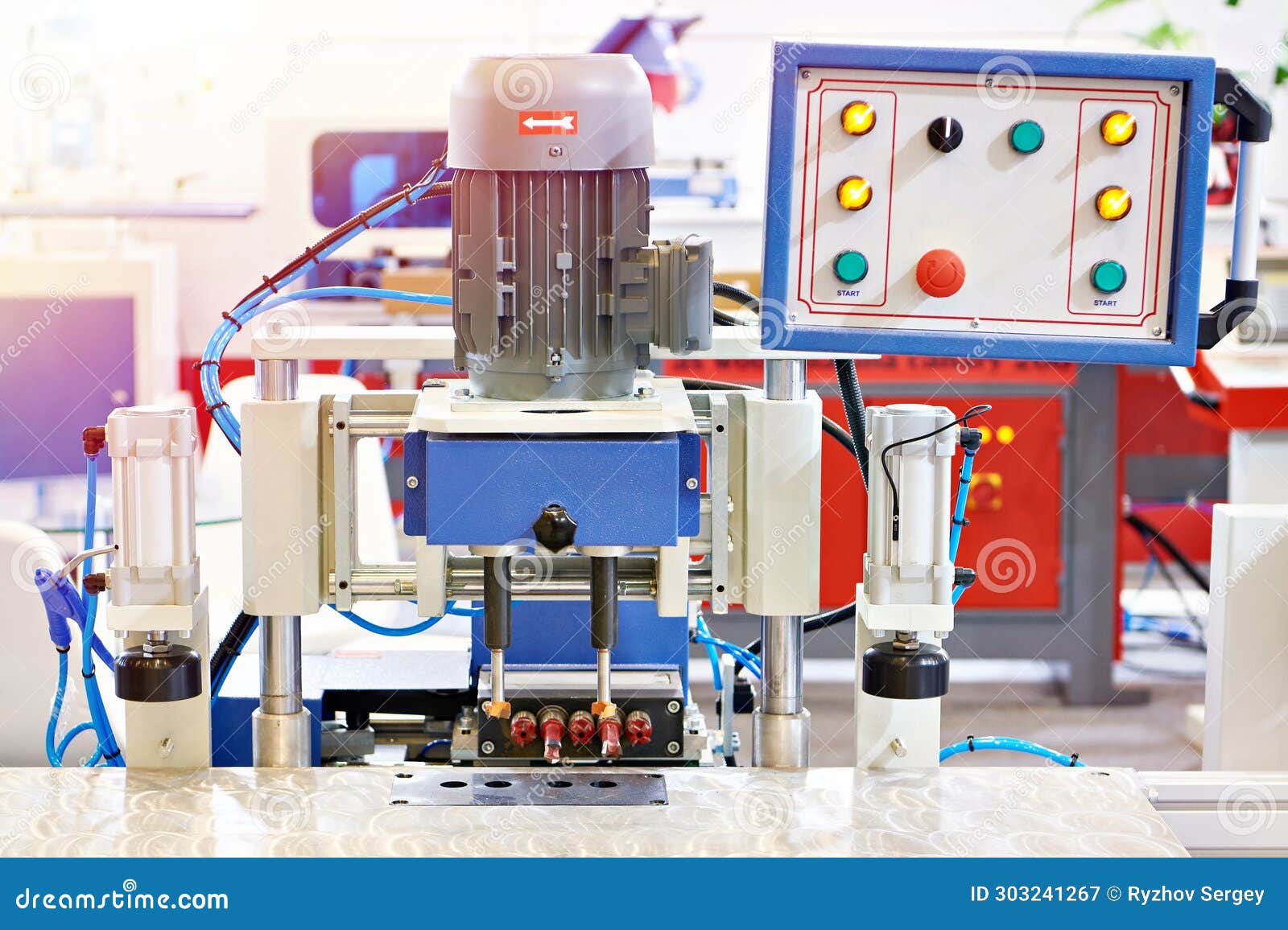 Automatic Boring Machine for the Door Lock Stock Image - Image of ...