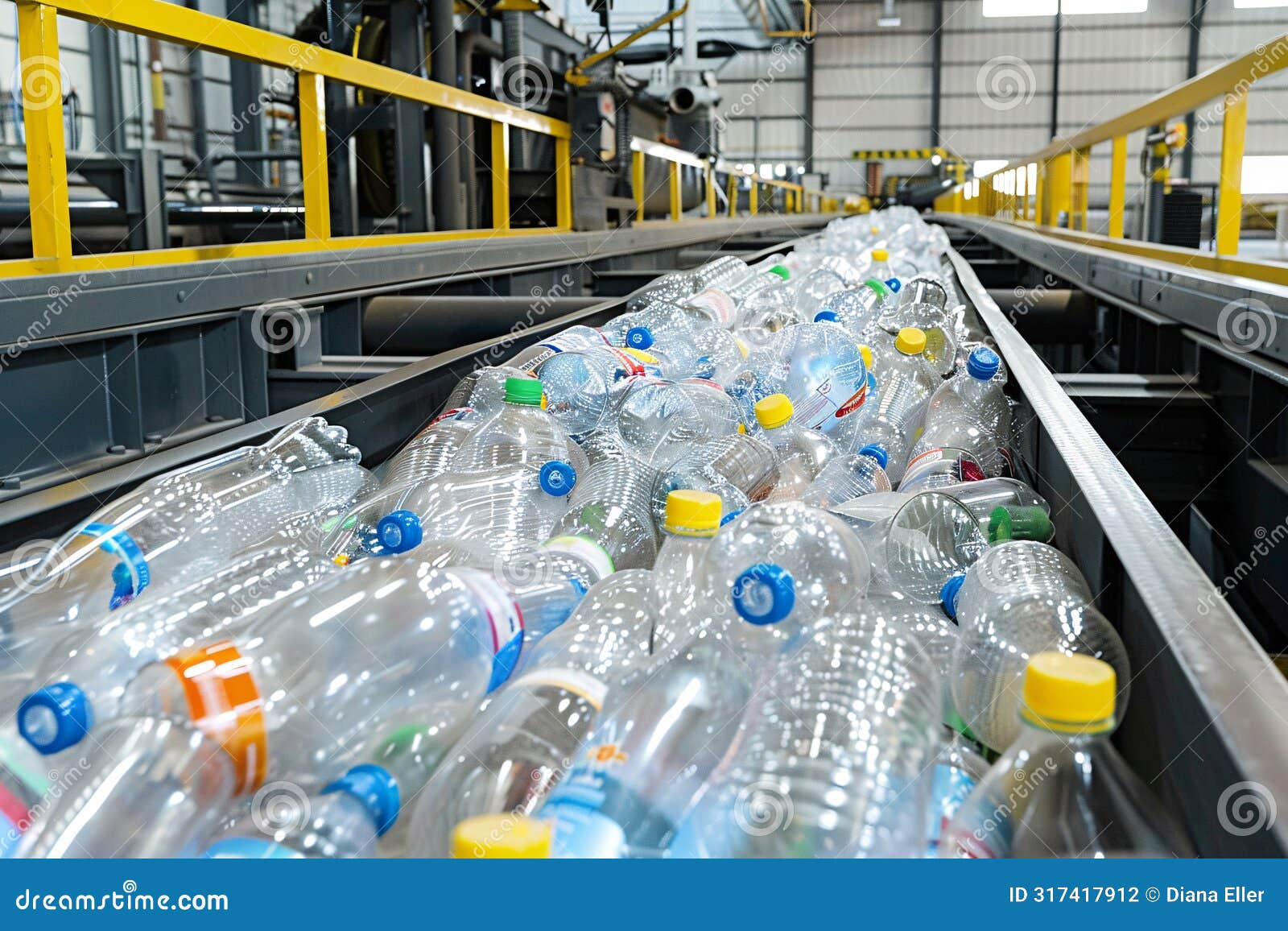 Automatic Bottle Recycling Machine with Different Plastic Bottles Stock ...