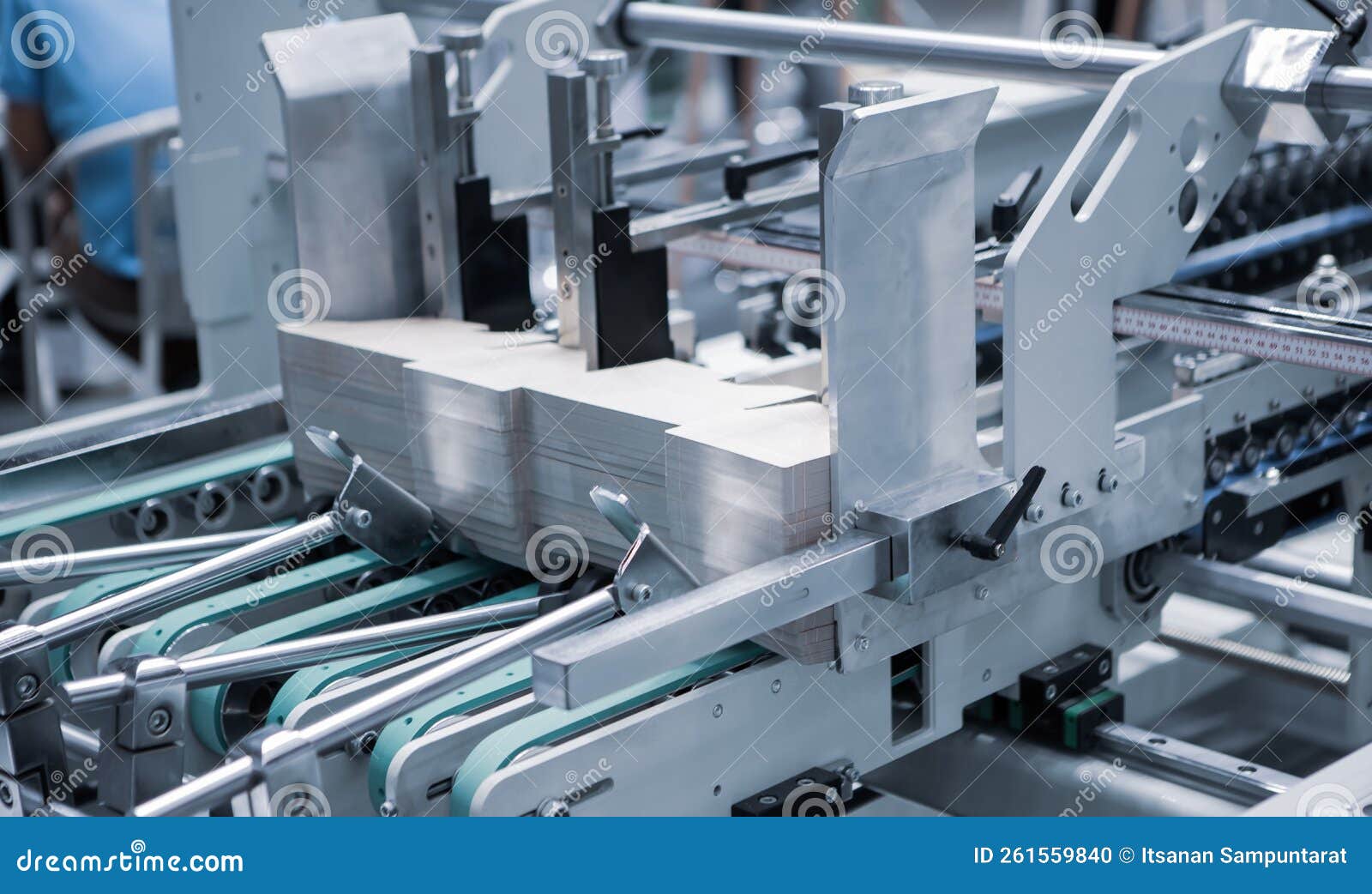 Automatic Box Folder Gluer Machine Stock Photo - Image of container ...