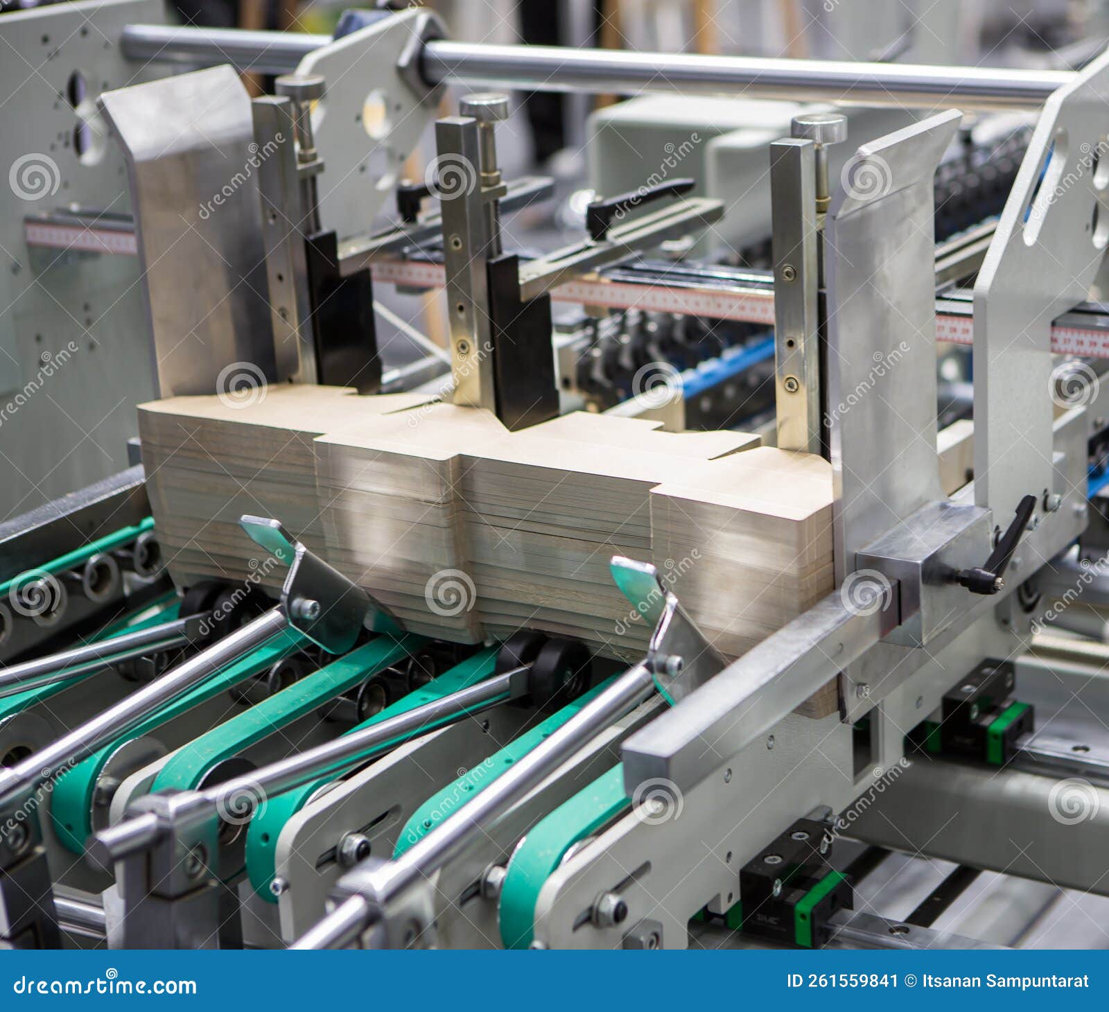 Automatic Box Folder Gluer Machine Stock Image - Image of finishing ...