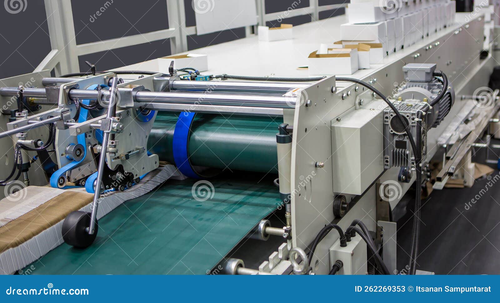Automatic Box Folder Gluer Machine Stock Image - Image of machine ...