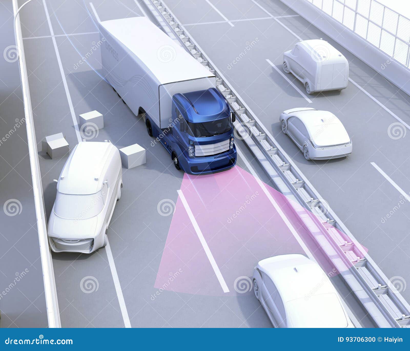 Automatic Braking System Avoid Car Crash From Car Accident. Concept For ...