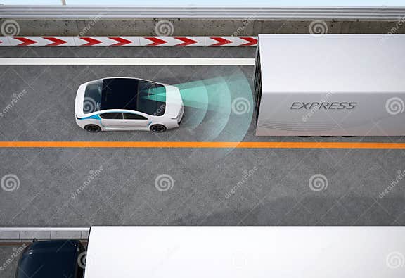 Automatic Braking System Concept Stock Illustration - Illustration of ...