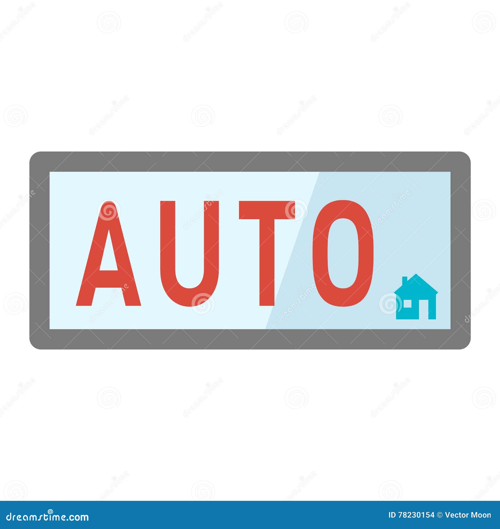 Automatic button vector. stock vector. Illustration of electric - 78230154