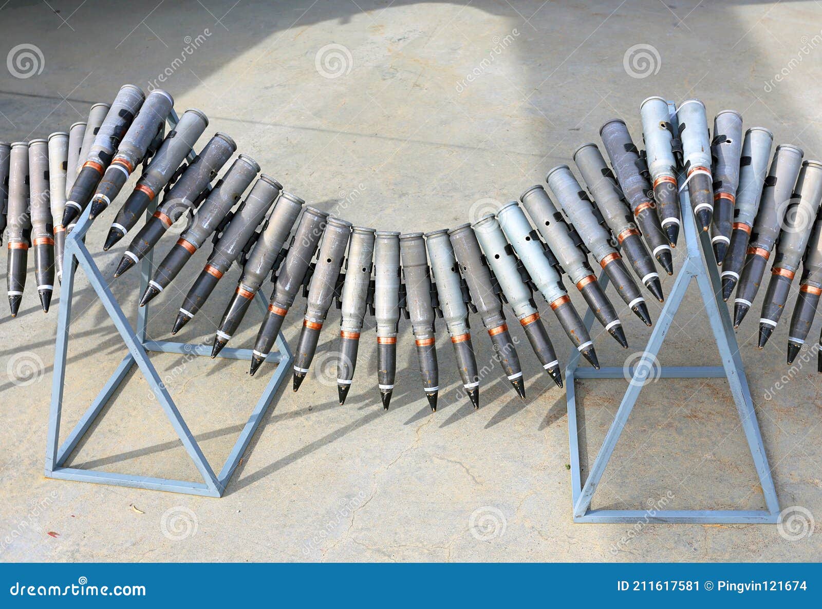 Automatic cannon shells stock image. Image of fighter - 211617581