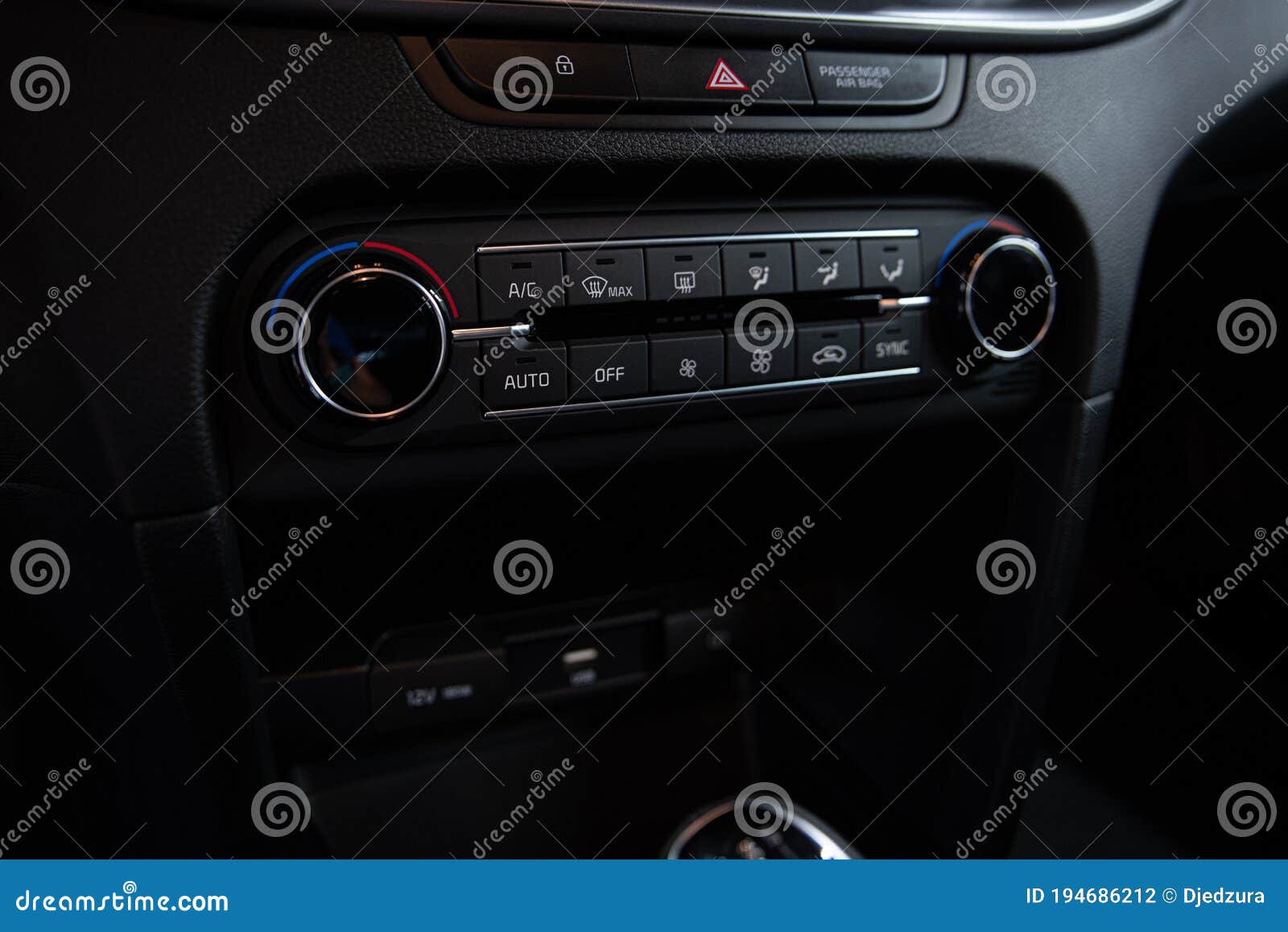 Automatic Car Air Conditioner Control Panel. Stock Photo - Image of ...