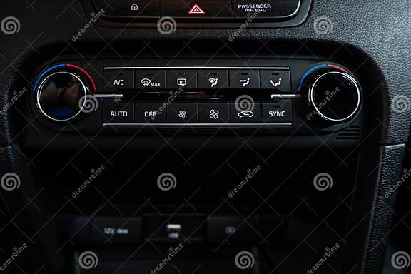 Automatic Car Air Conditioner Control Panel. Stock Image - Image of ...