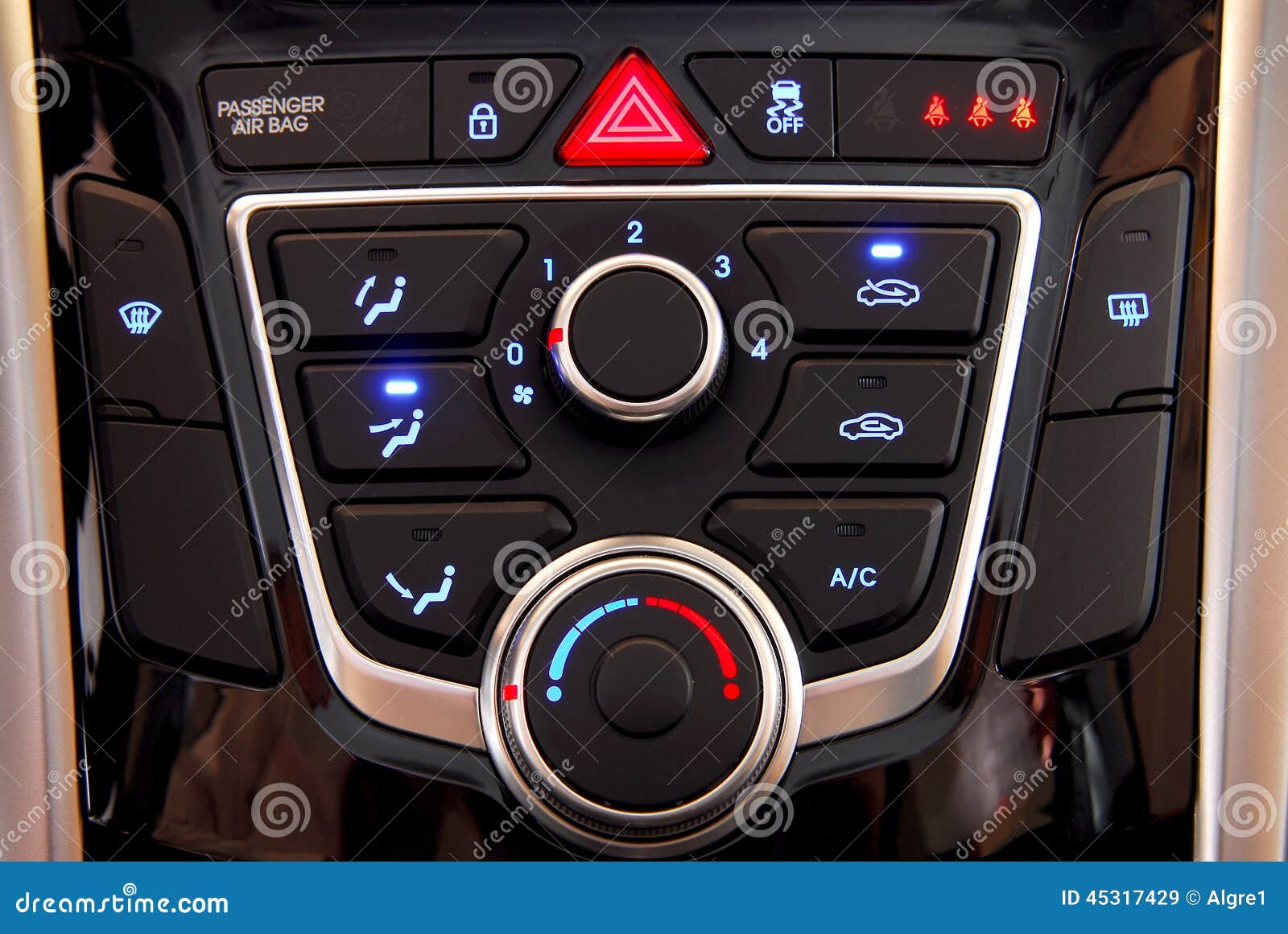 Automatic Car Air Conditioner Stock Image - Image of element, chrome ...