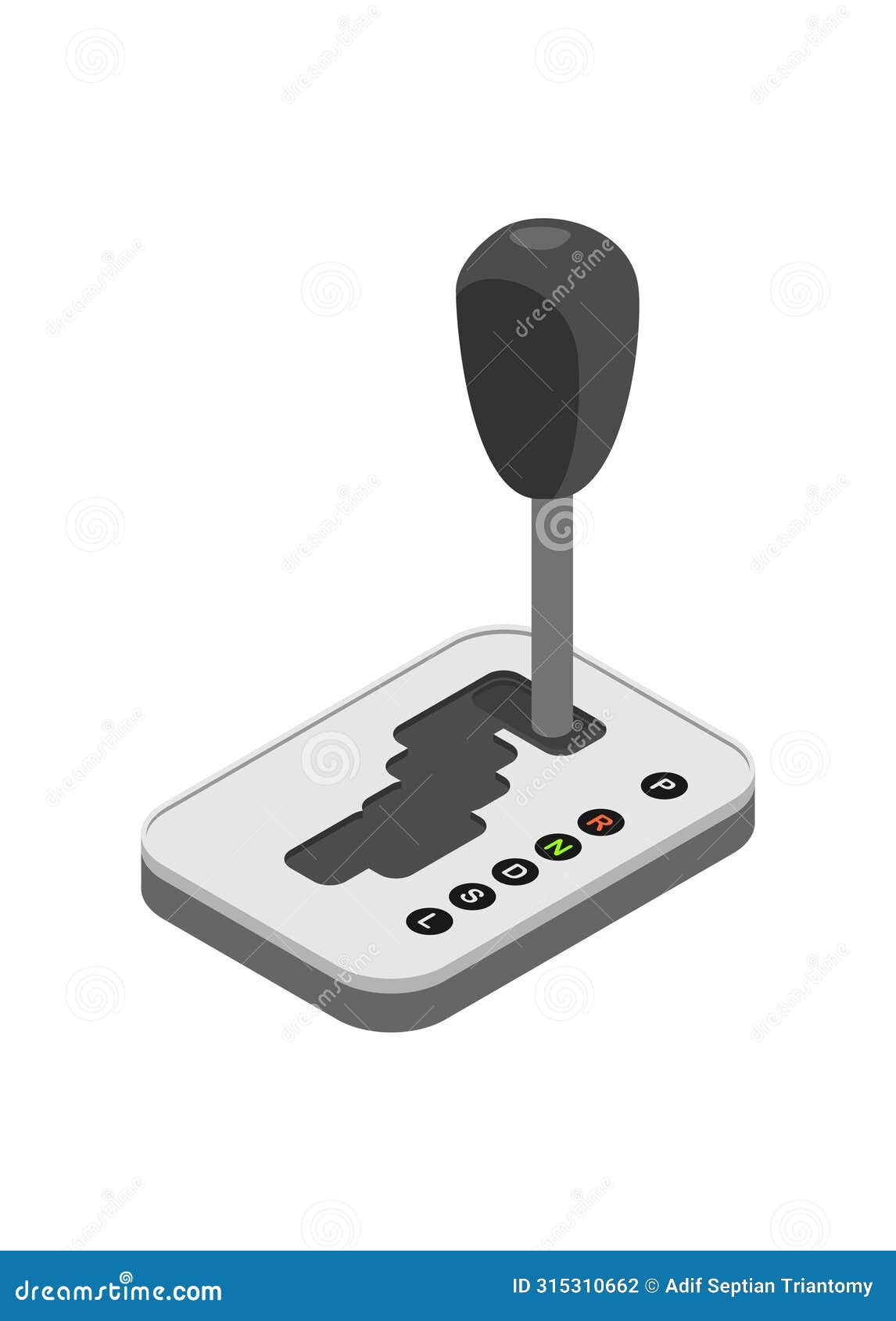 Automatic Car Gear Lever in Isometric View. Simple Flat Illustration ...