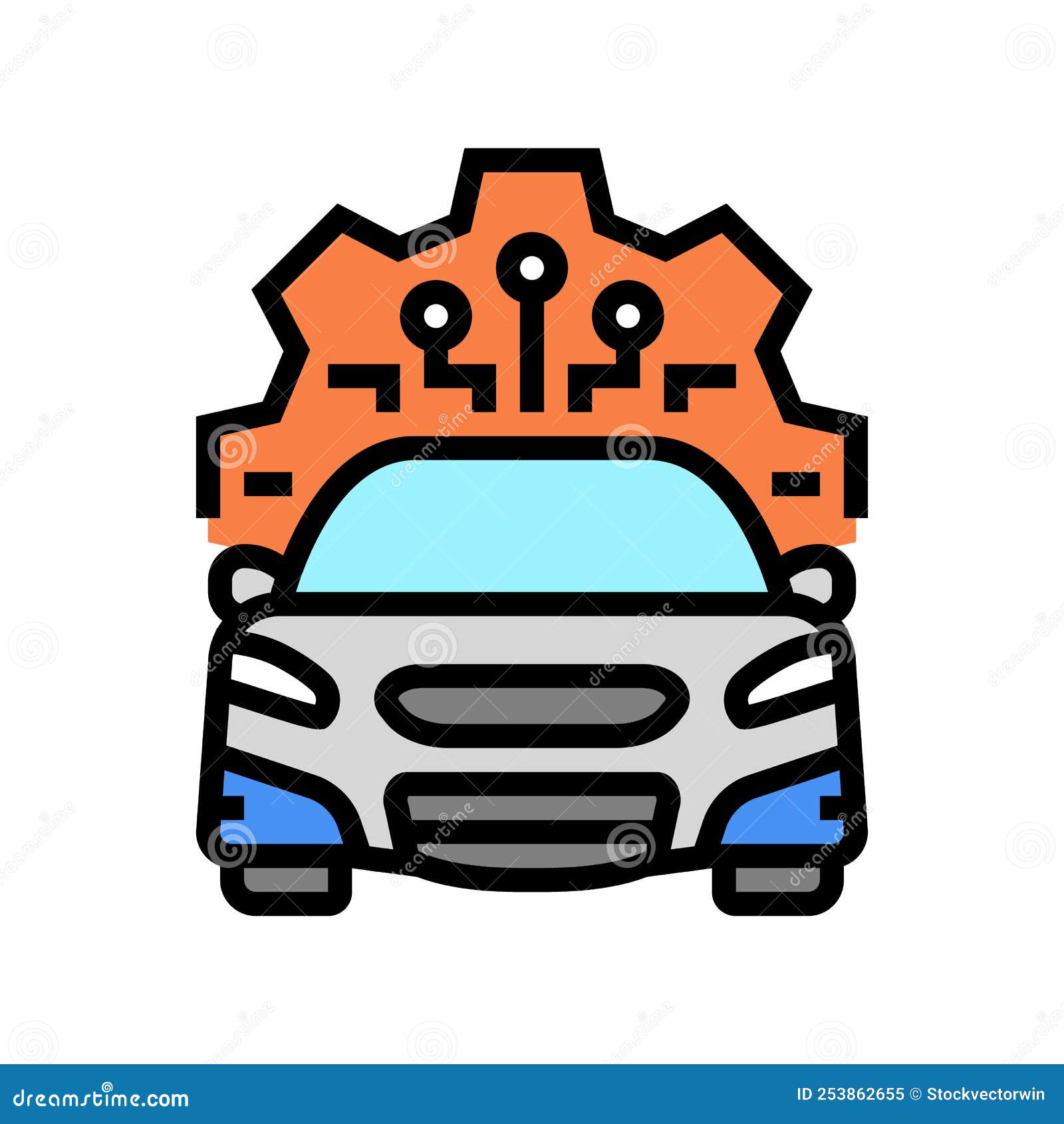 Automatic Car System Color Icon Vector Illustration Stock Vector ...