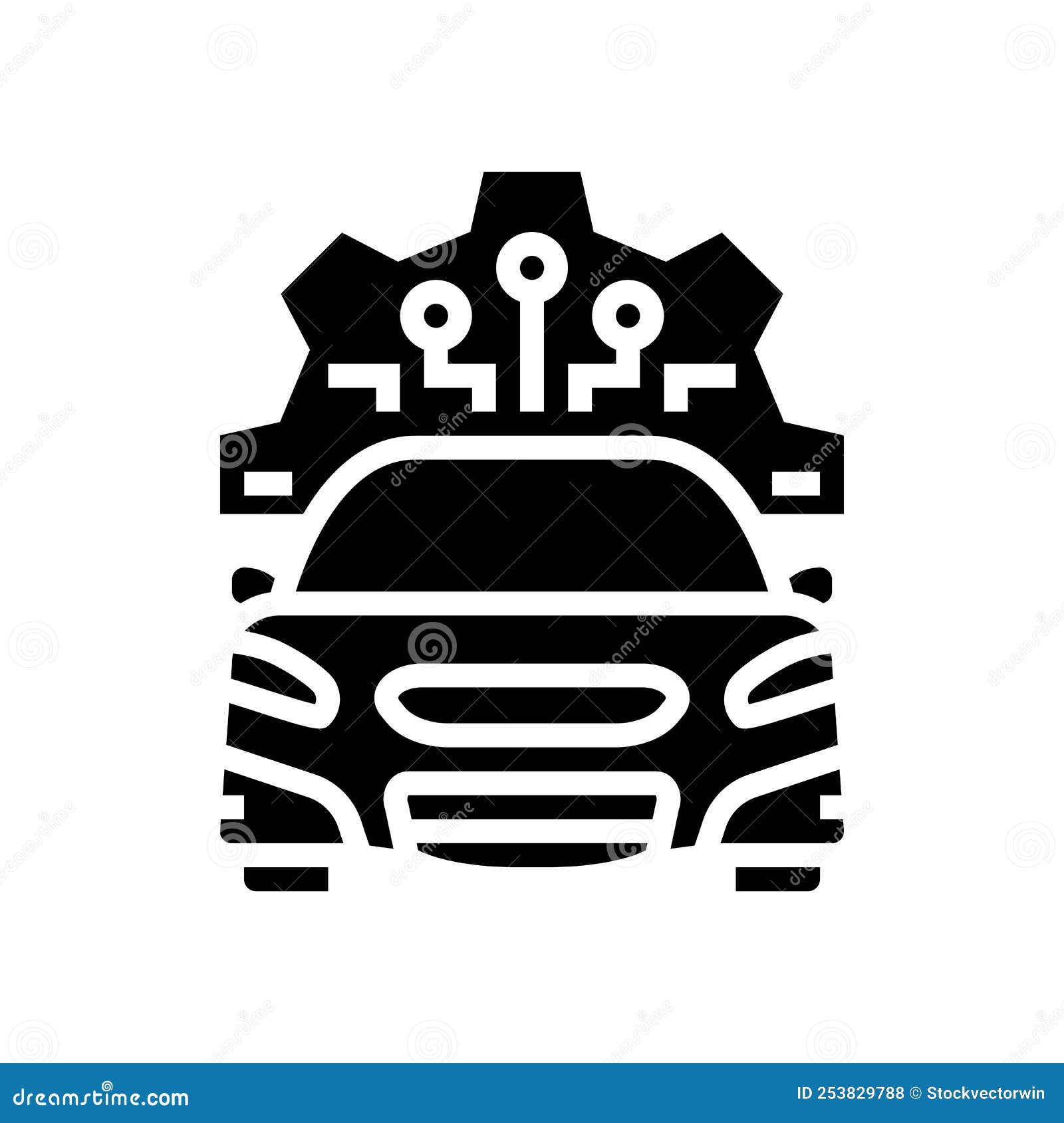 Automatic Car System Glyph Icon Vector Illustration Stock Vector ...