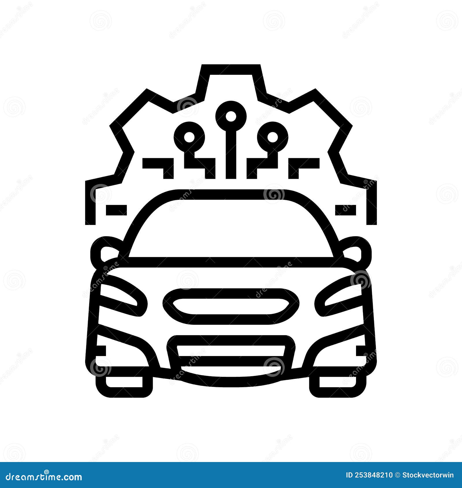 Automatic Car System Line Icon Vector Illustration Stock Vector ...