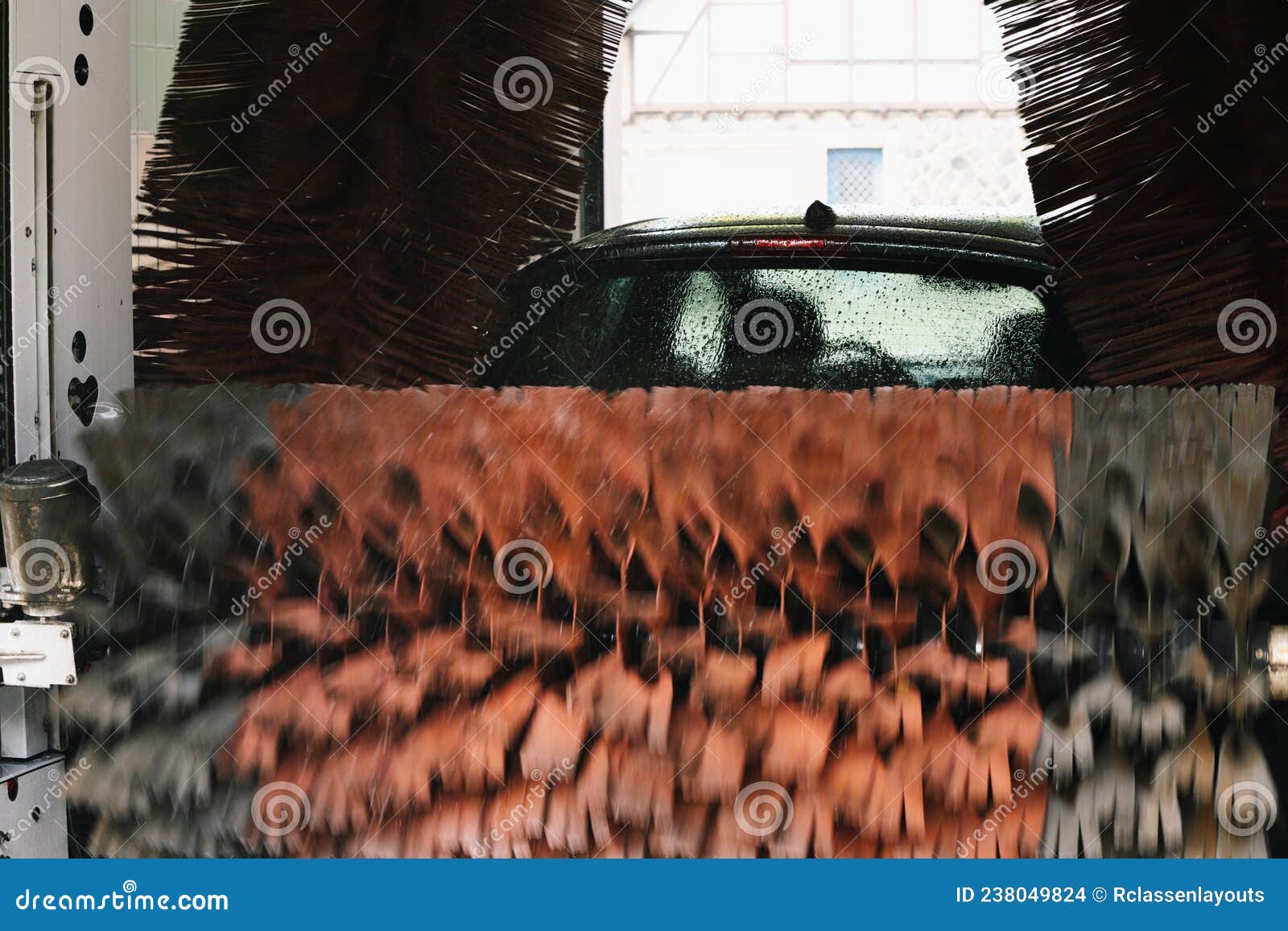 Automatic Car Wash Brushes in Action Stock Photo - Image of carwash ...