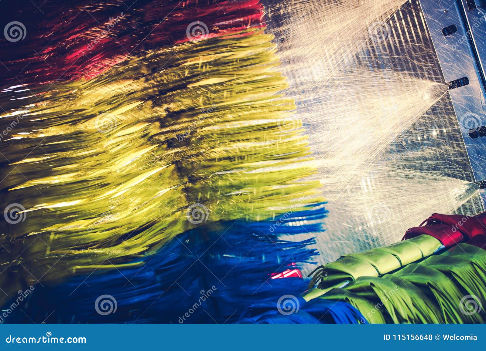Automatic Car Wash Brushes stock photo. Image of driving - 115156640