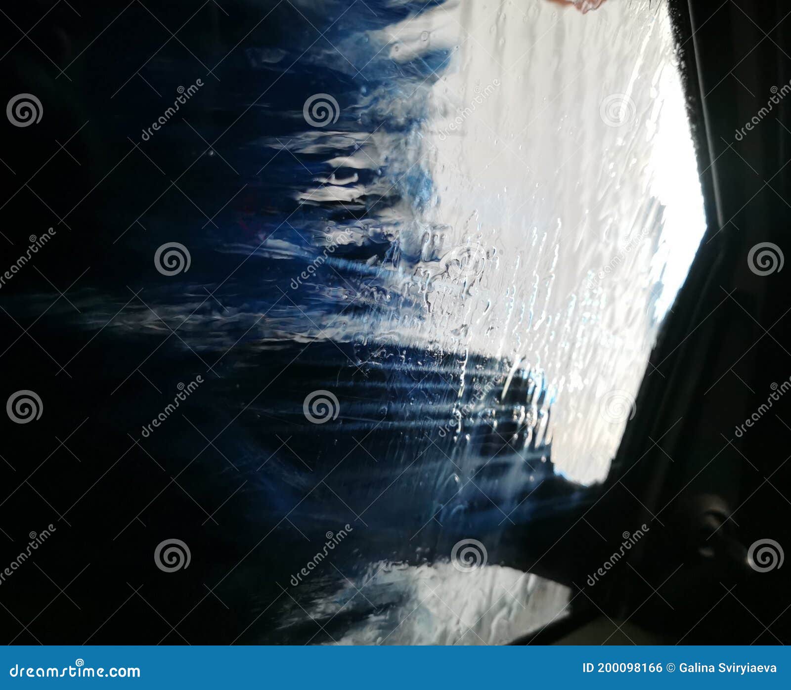 Automatic Car Wash. View from Inside Car Stock Photo - Image of spray ...