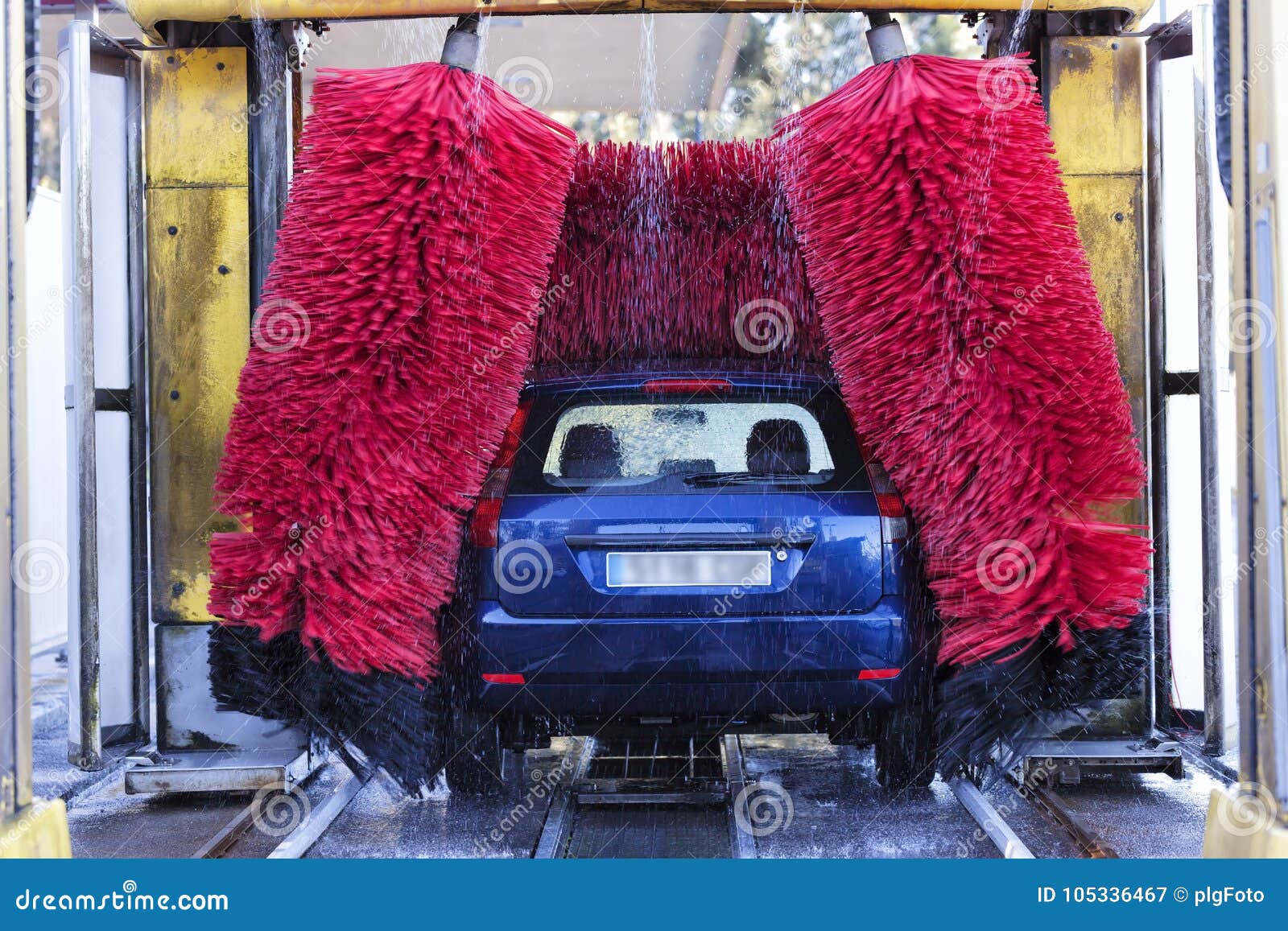 Automatic Car Washing Machine Working Stock Image - Image of action ...