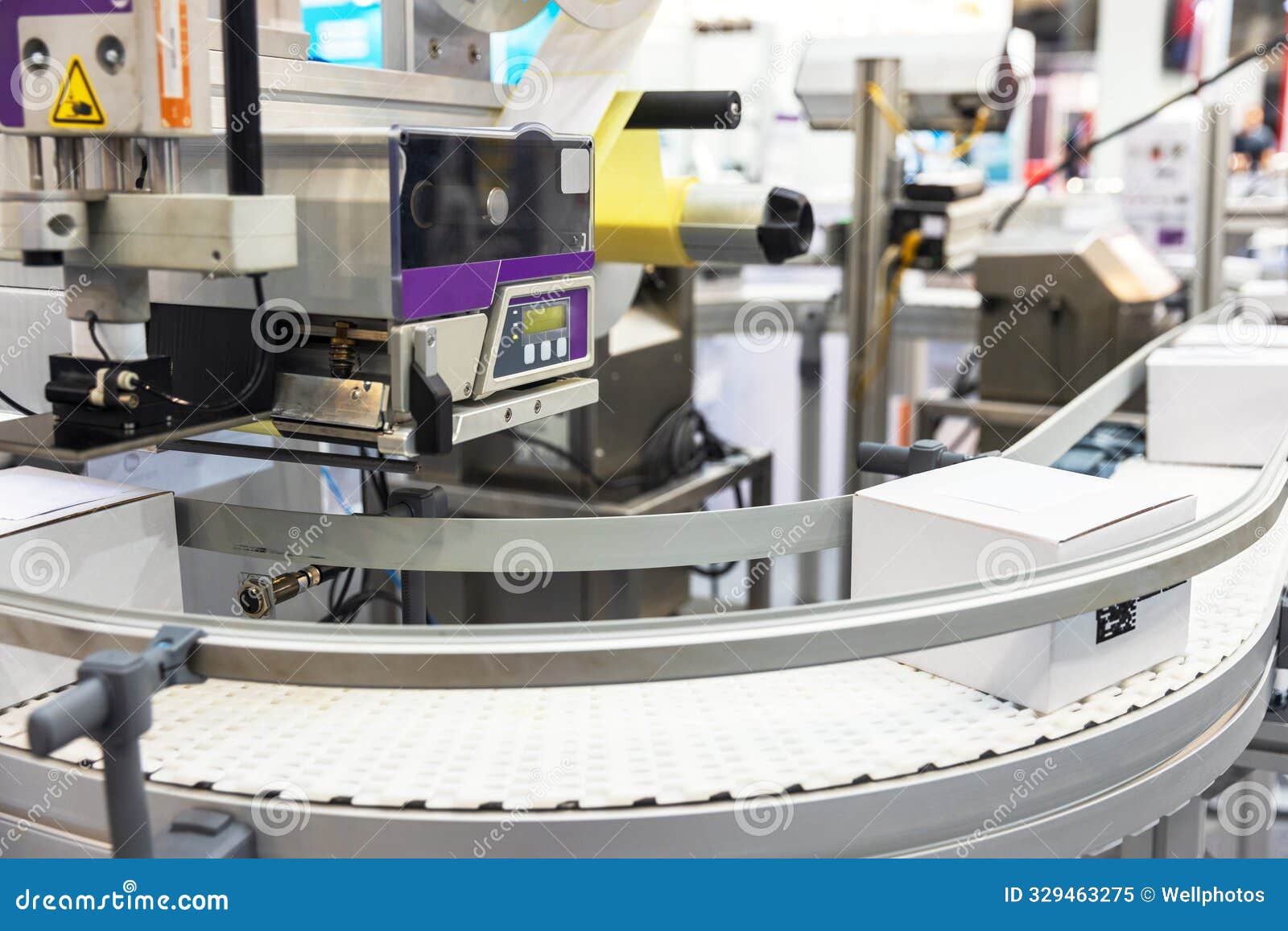 Automatic Cardboard Package Box Conveyor Packaging Assembly Stock Image ...