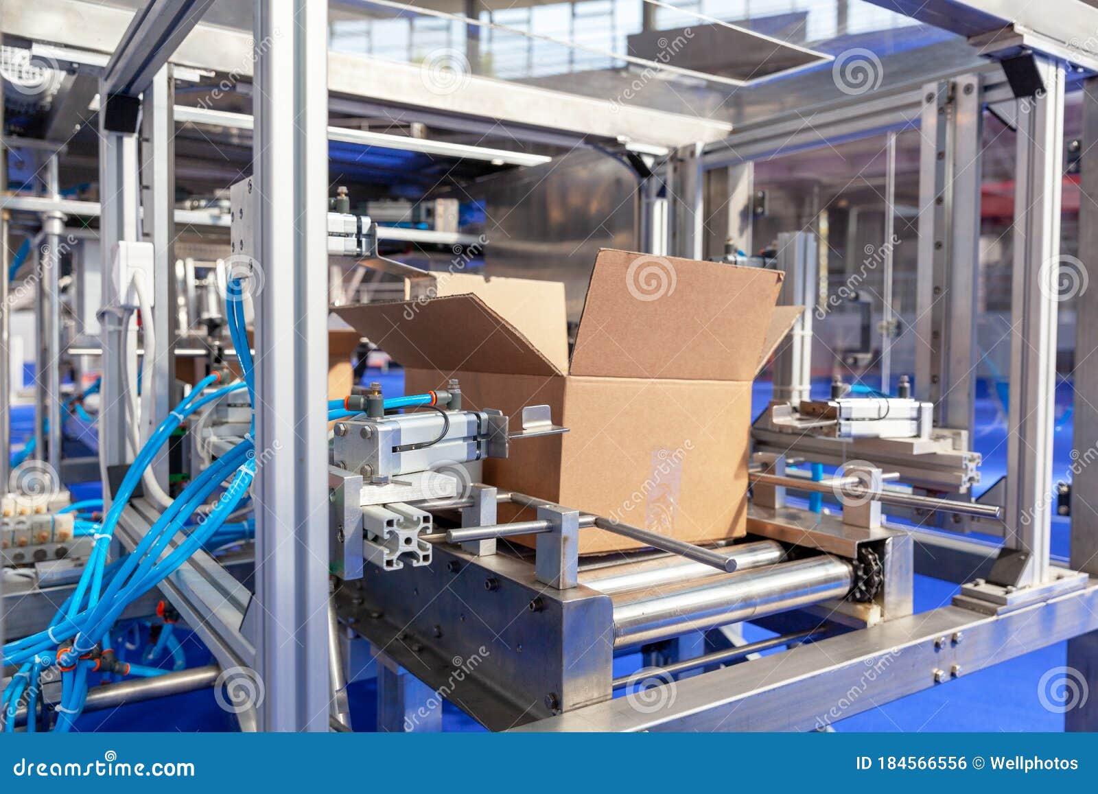 Automatic Cardboard Package Box Packaging Machine Stock Photo - Image ...