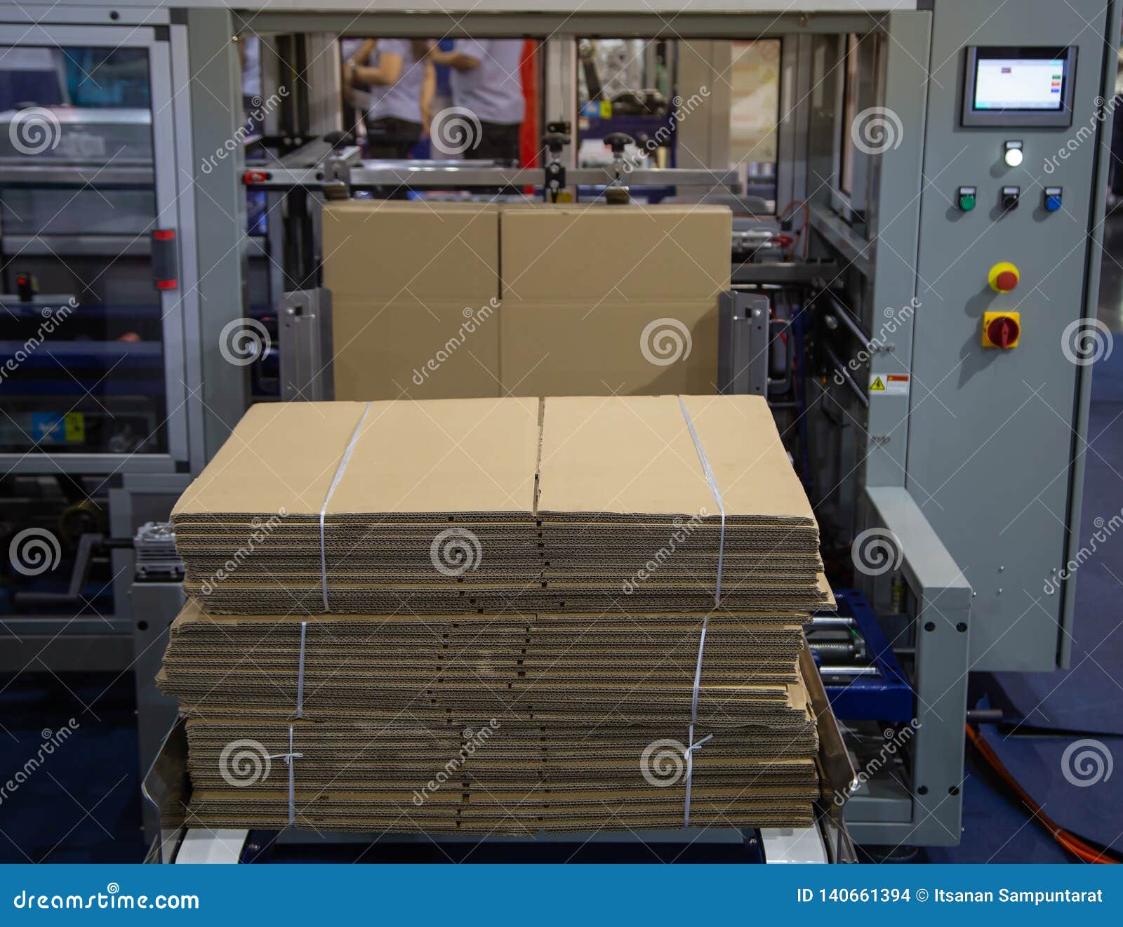Automatic carton erector stock photo. Image of manufacturing - 140661394