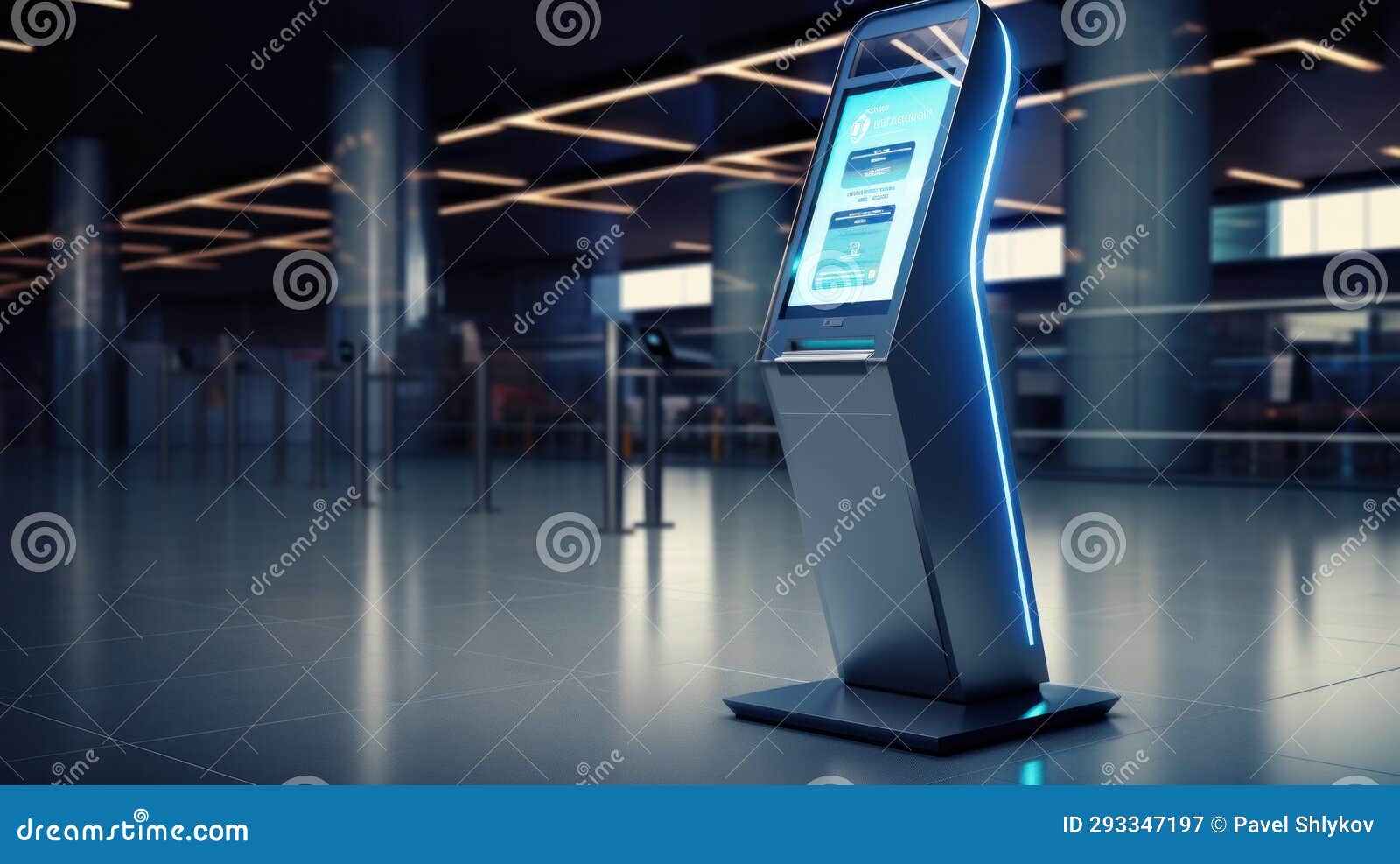 Automatic Check-in Machine in Airport, Boarding Pass Printer. Self ...