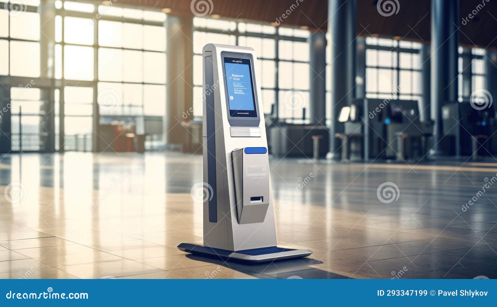 Automatic Check-in Machine in Airport, Boarding Pass Printer. Self ...