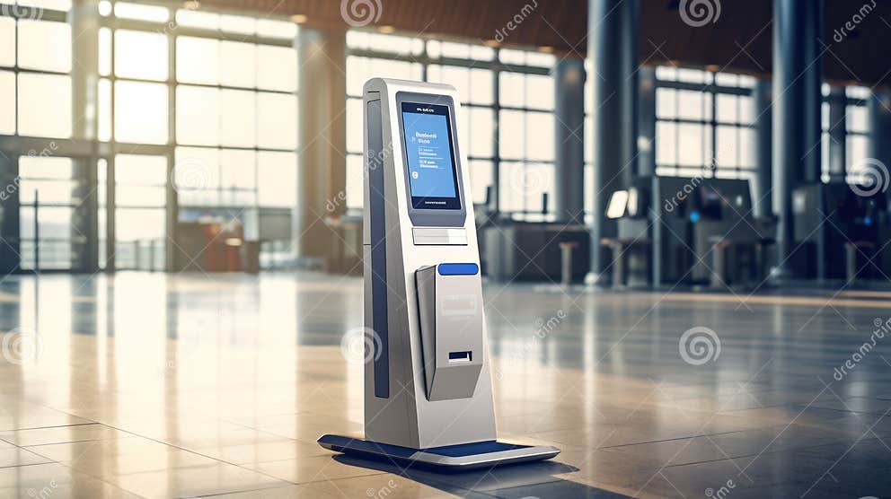 Automatic Check-in Machine in Airport, Boarding Pass Printer. Self ...