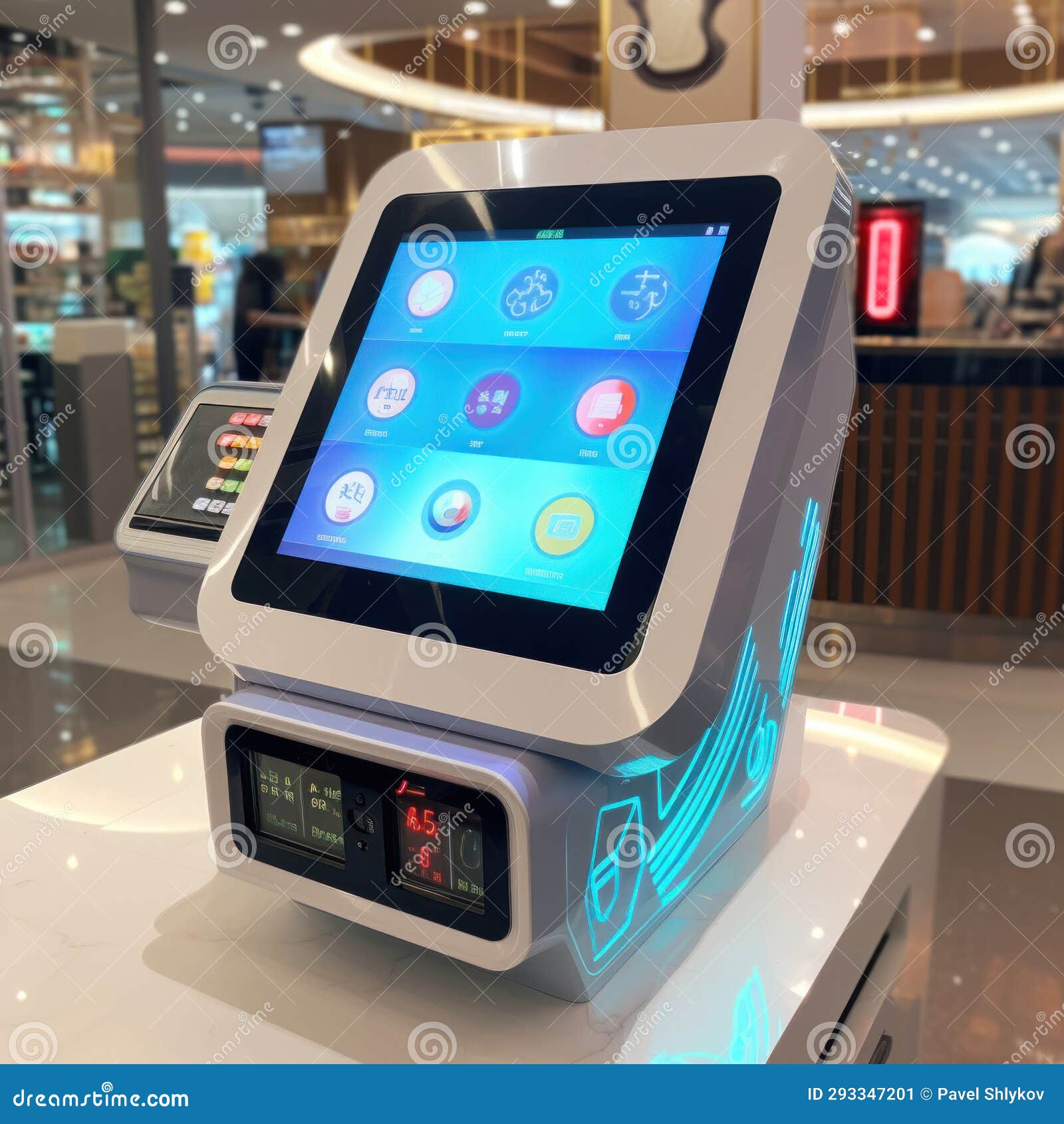 Automatic Check-in Machine in Airport, Boarding Pass Printer. Self ...