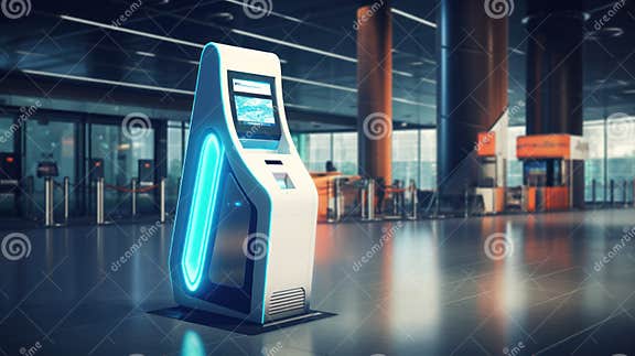 Automatic Check-in Machine in Airport, Boarding Pass Printer. Self ...