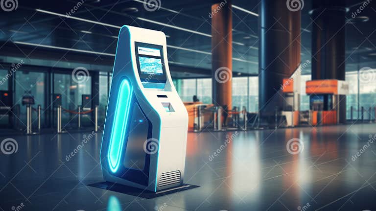 Automatic Check-in Machine in Airport, Boarding Pass Printer. Self ...