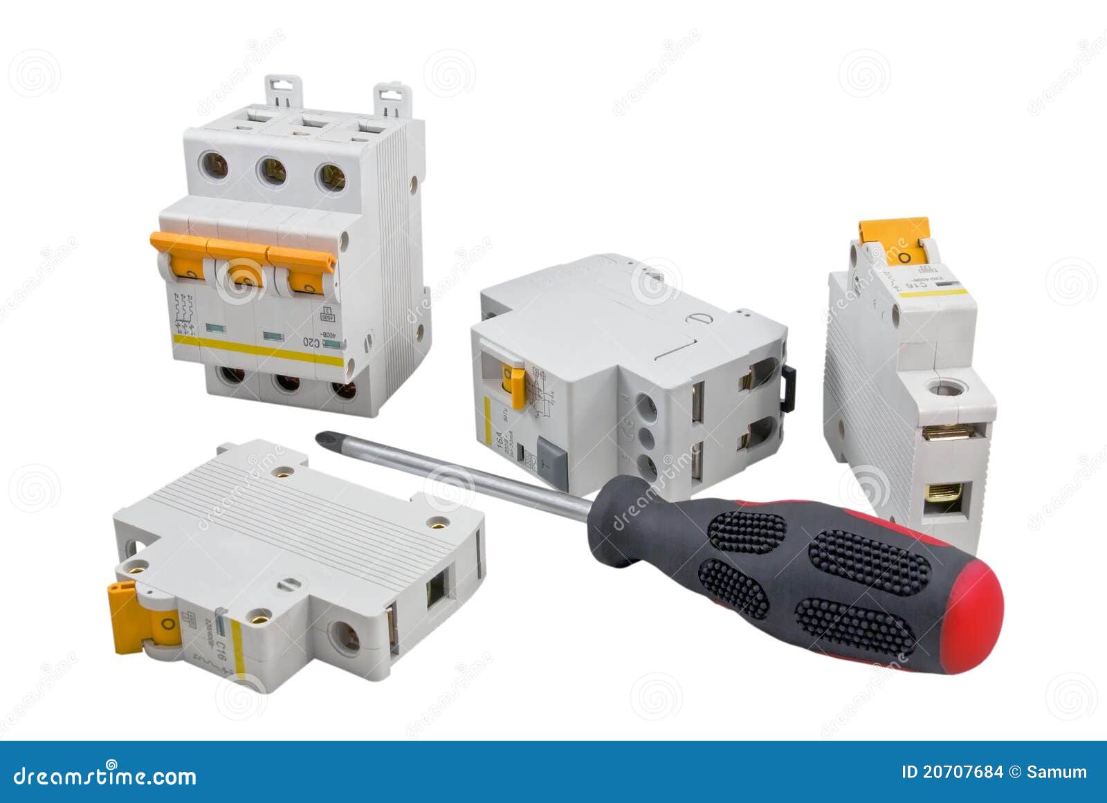 Automatic circuit breaker stock photo. Image of power - 20707684