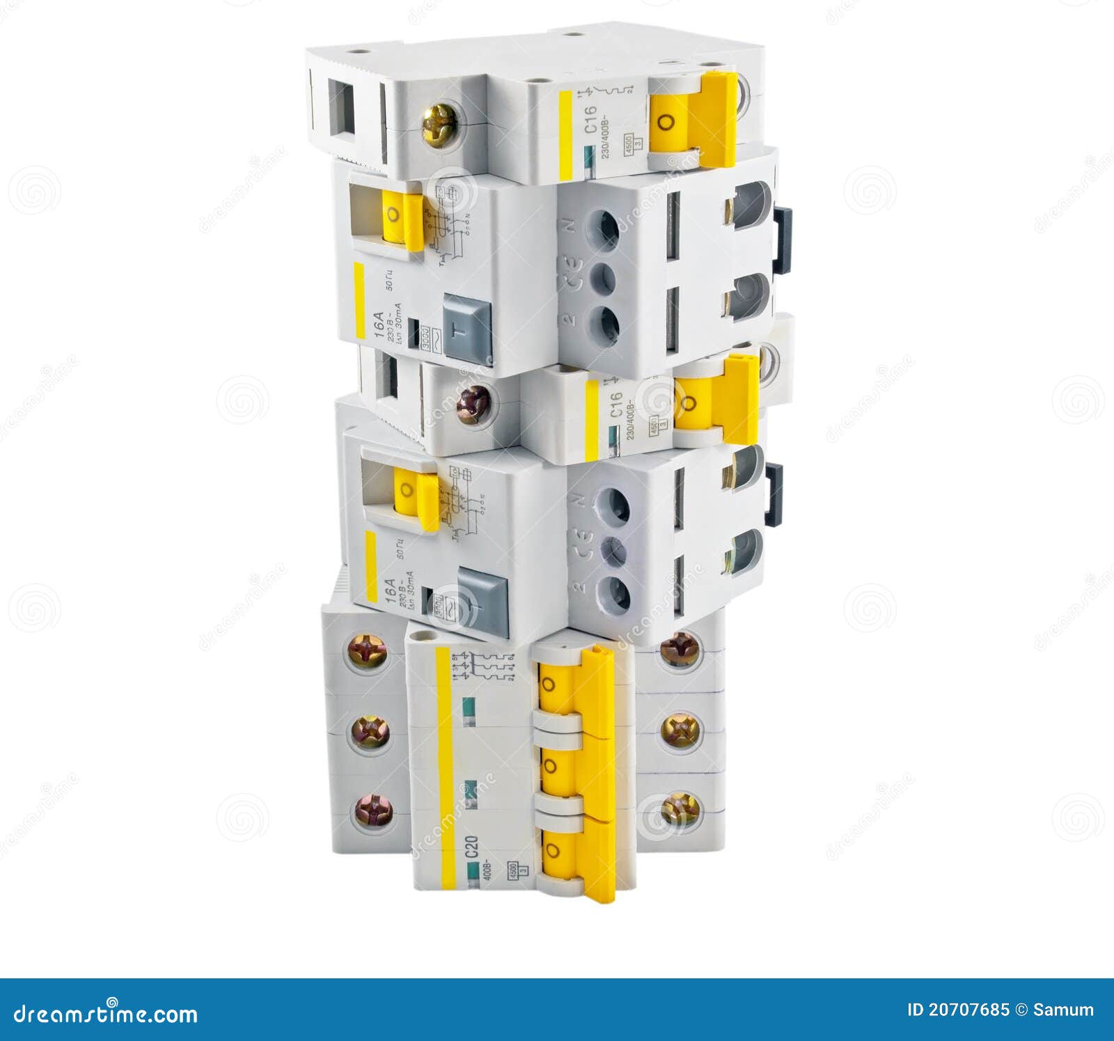 Automatic circuit breaker stock image. Image of electricity - 20707685