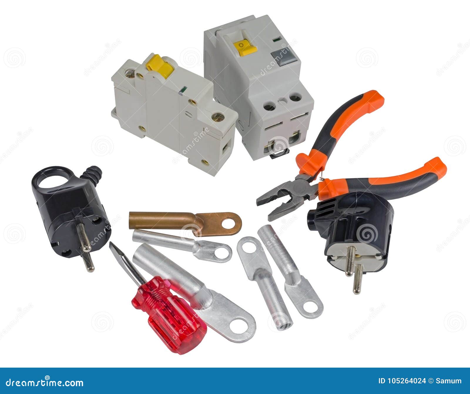 Automatic Circuit Breaker and Tools Stock Photo - Image of isolated ...