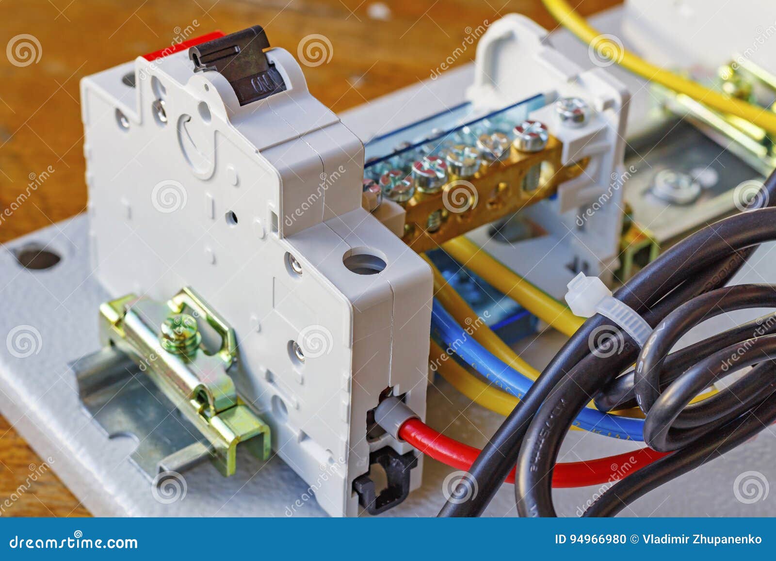 Automatic Circuit Breaker Installed on a DIN-rail Stock Photo - Image ... Automatic Circuit Breaker Installed on a DIN-rail Stock Photo - Image ...