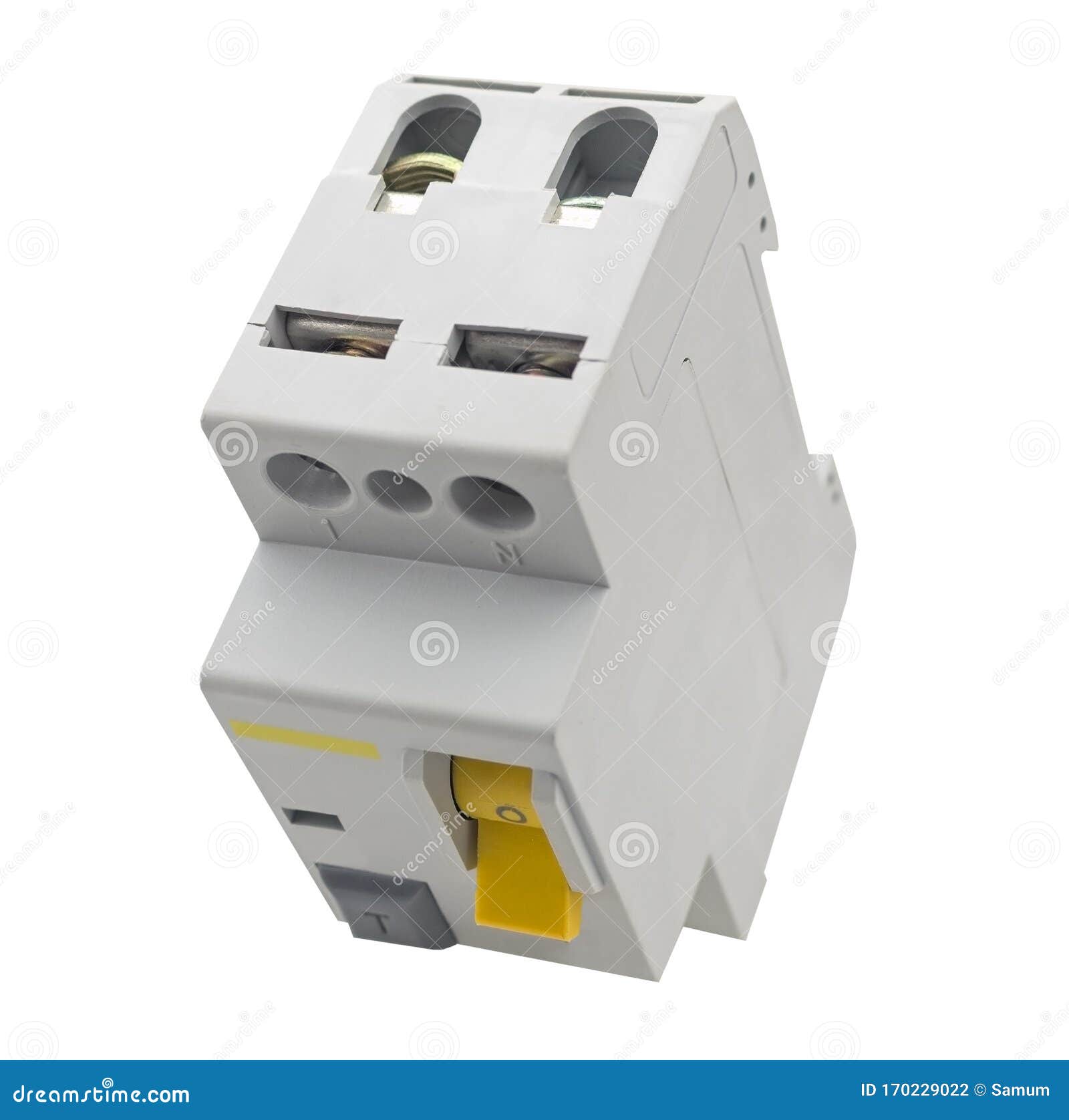Automatic Circuit Breaker Isolated on a White Stock Photo - Image of ...
