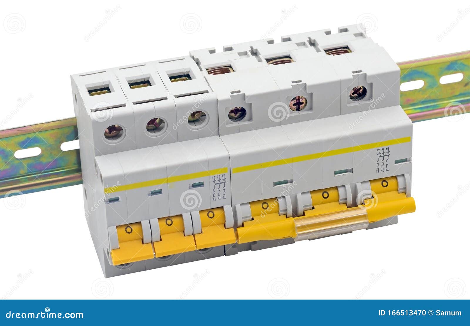 Automatic Circuit Breaker Isolated on a White Stock Photo - Image of ...