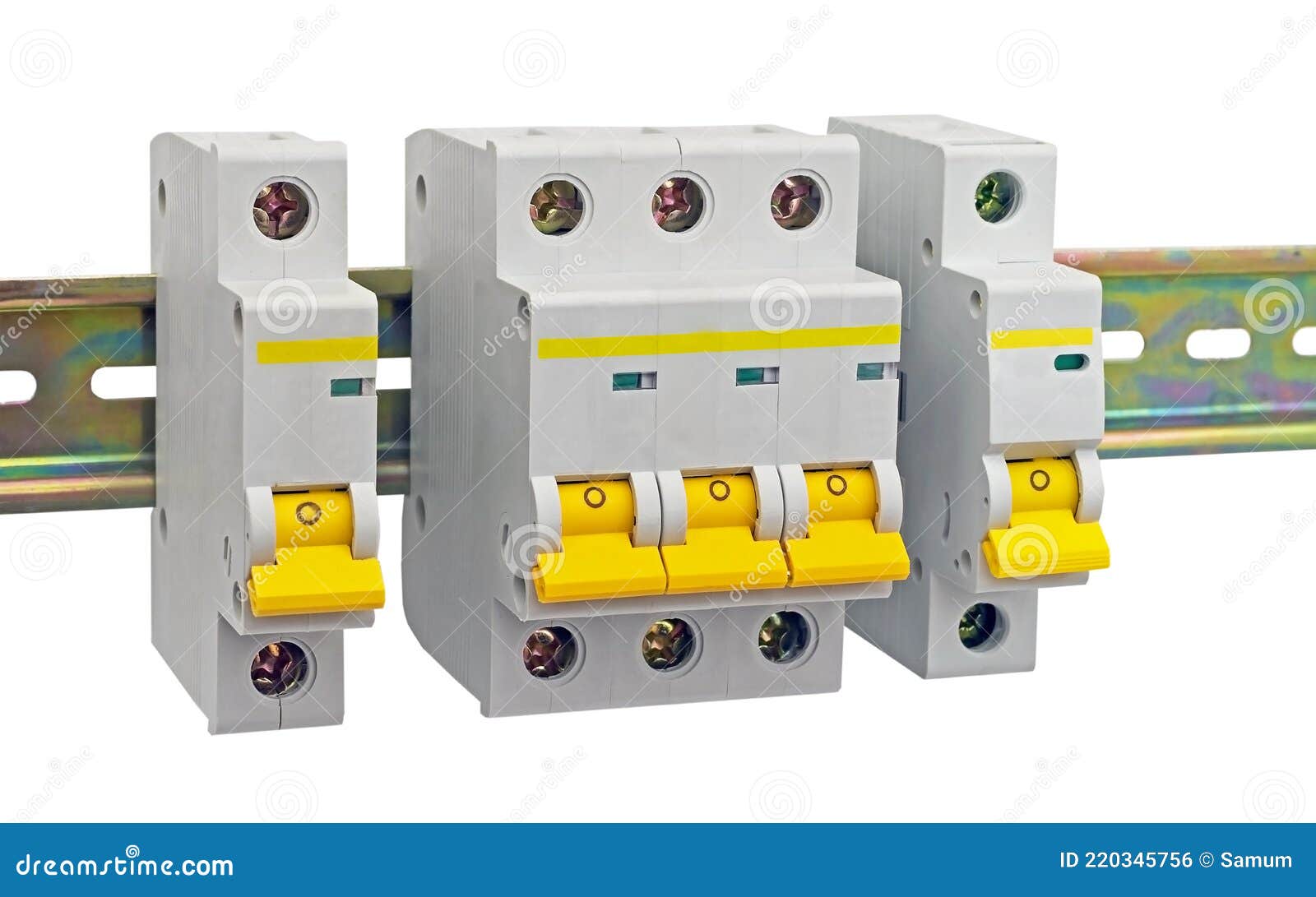 Automatic Circuit Breaker Isolated on a White Stock Photo - Image of ...