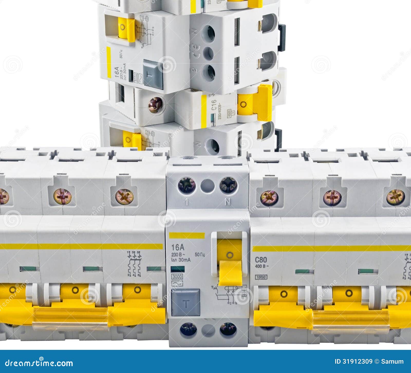 Automatic circuit breaker stock image. Image of plastic - 31912309