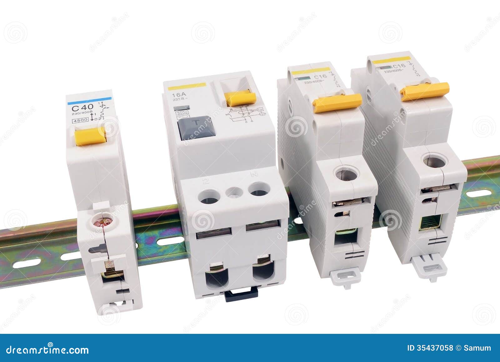 Automatic circuit breaker stock photo. Image of white - 35437058