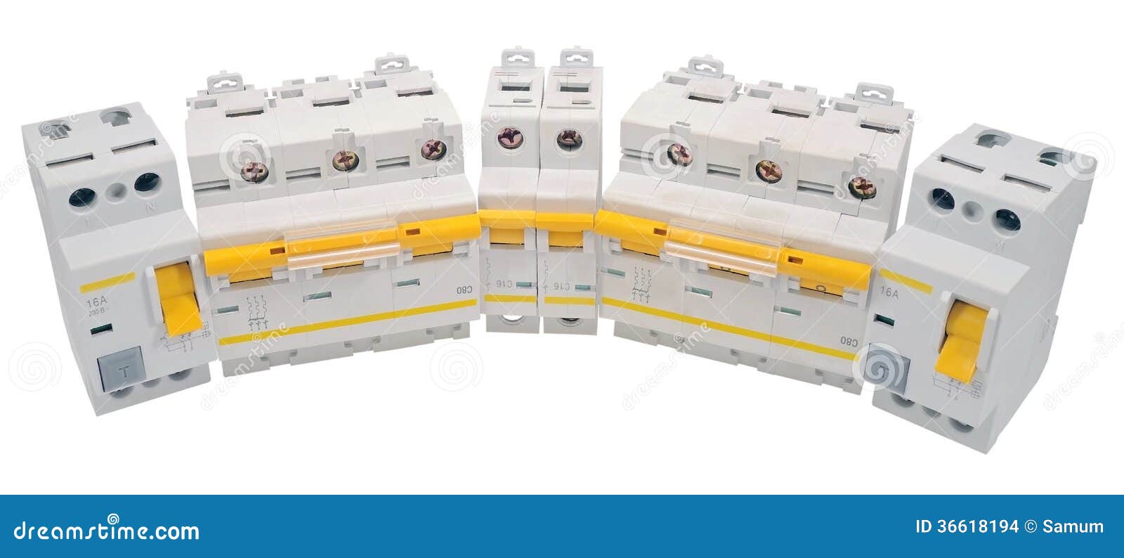 Automatic circuit breaker stock photo. Image of technology - 36618194