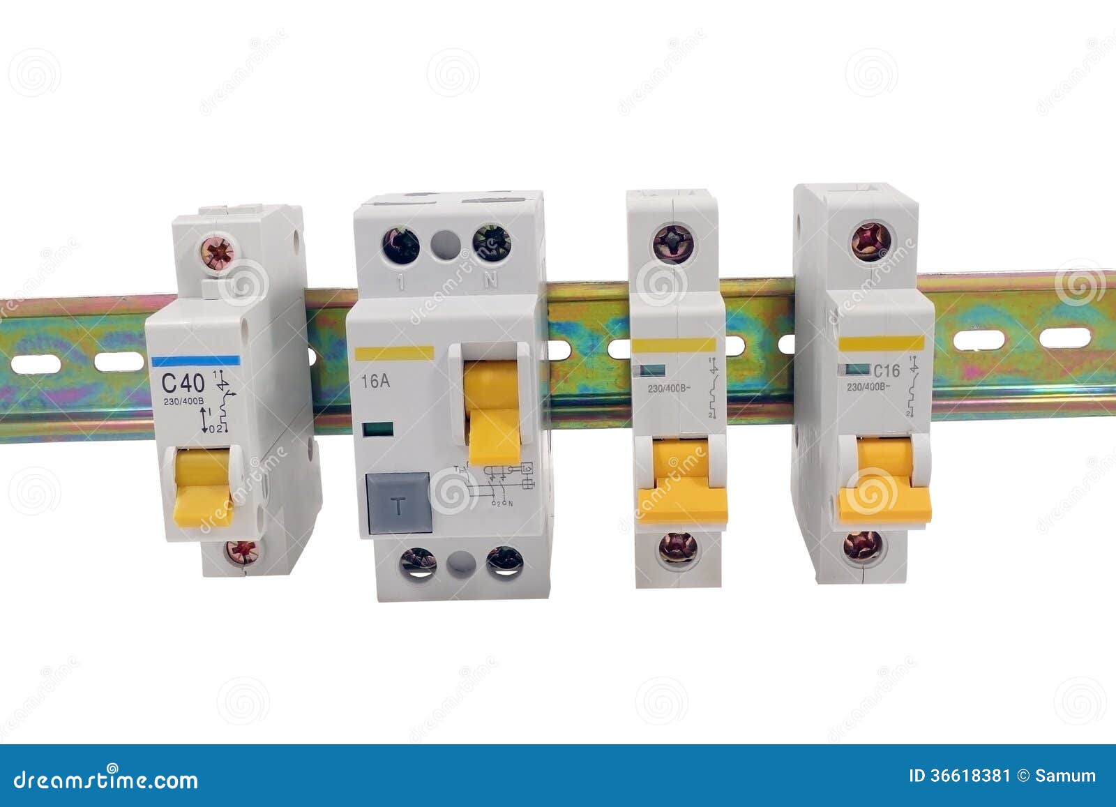 Automatic circuit breaker stock image. Image of isolated - 36618381
