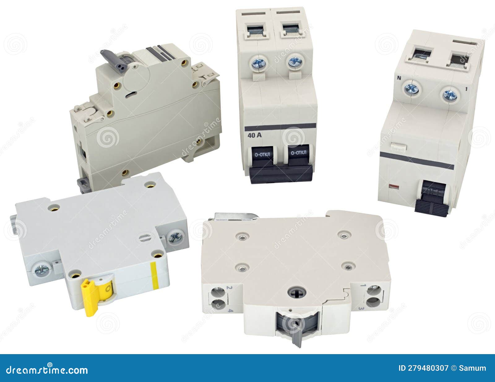 Automatic Circuit Breaker Isolated on a White Stock Image - Image of ...