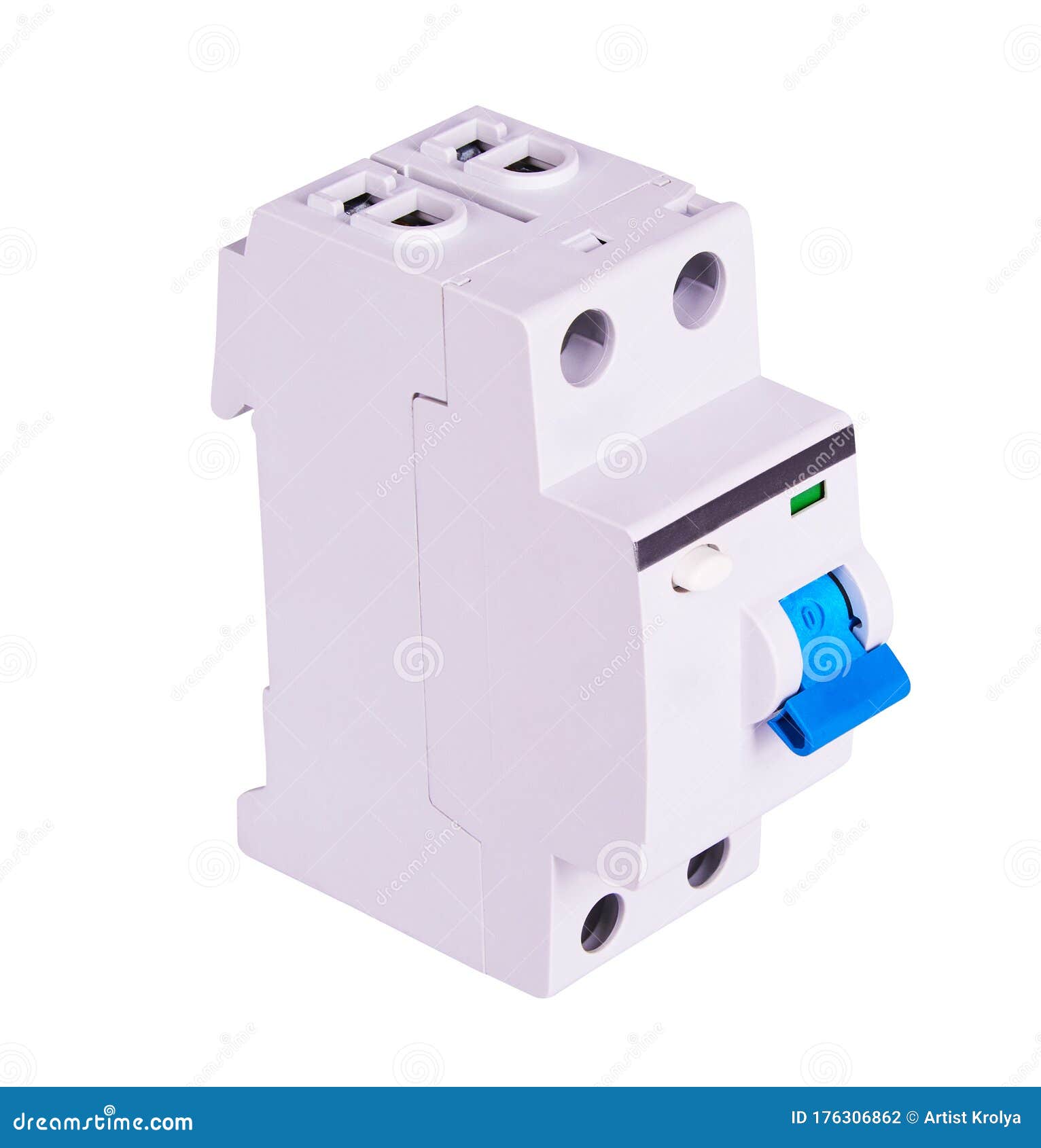 Automatic Circuit Breaker, Isolated on a White Background Stock Photo ...