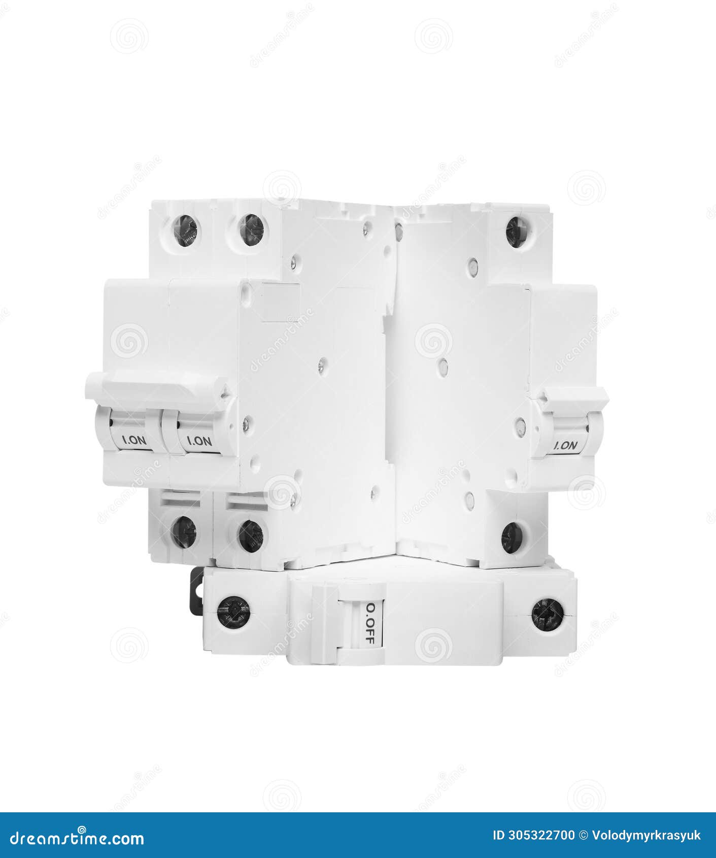 Automatic Circuit Breaker, Isolated on a White Background Stock Photo ...