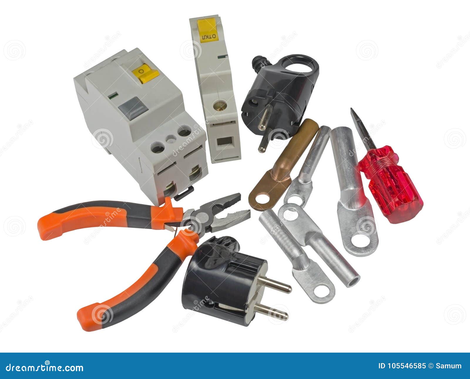 Automatic Circuit Breaker and Tools Stock Image - Image of electrical ...