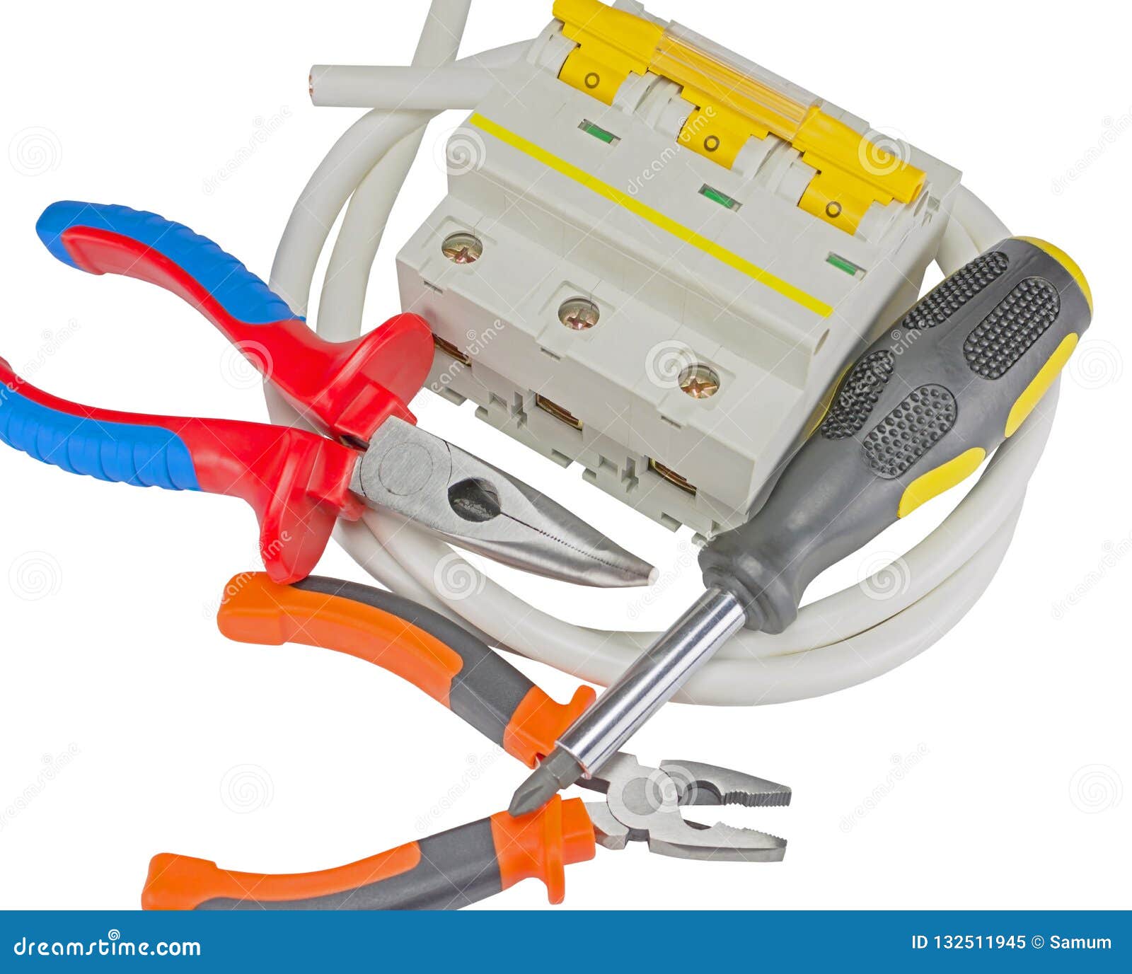 Automatic Circuit Breaker and Tools Stock Image - Image of automation ...