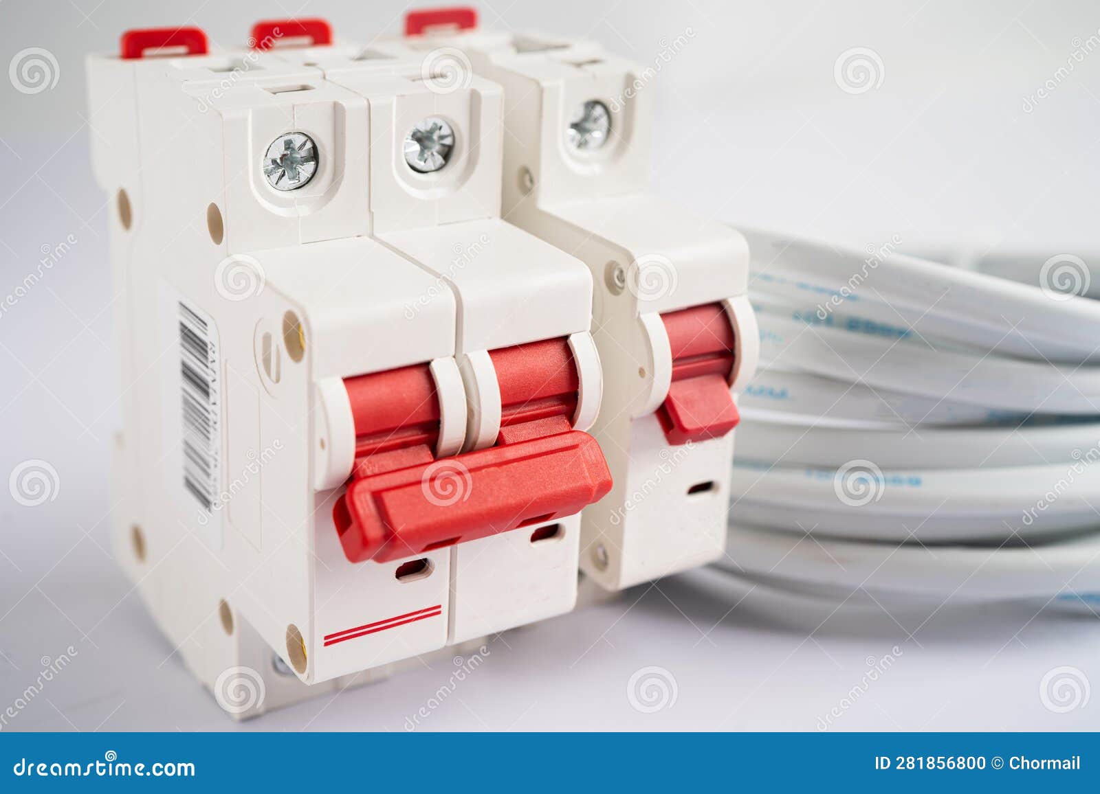 Automatic Circuit Breaker on White Background, Control and Protect ...