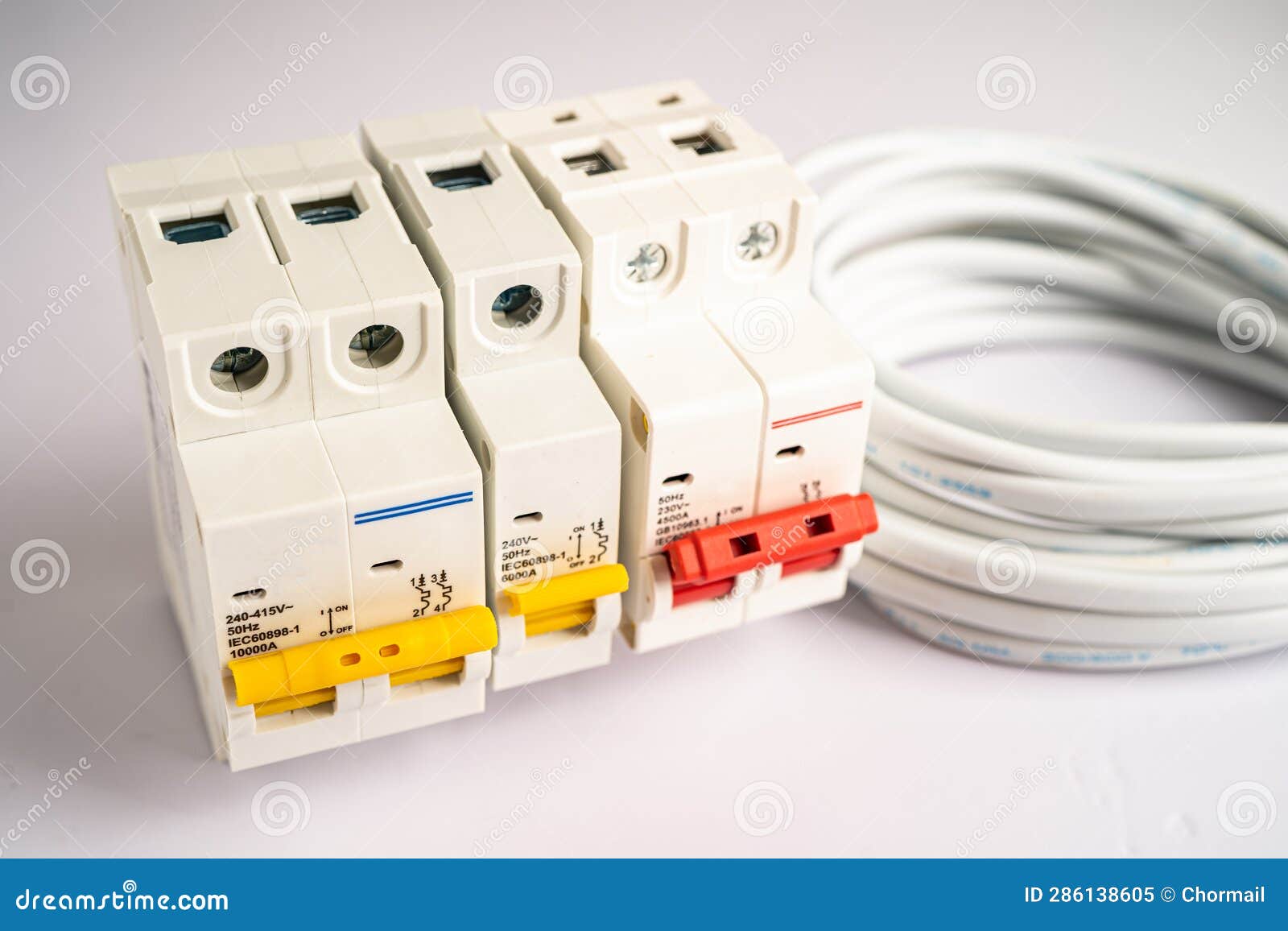Automatic Circuit Breaker on White Background, Control and Protect ...