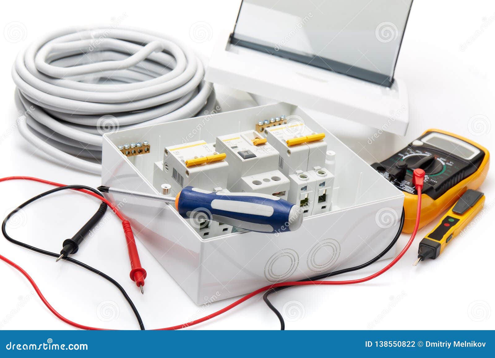 Automatic Circuit Breakers. Electrical Equipment Stock Photo - Image of ...